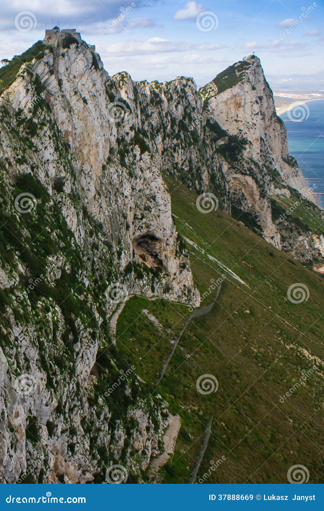 View of the Gibraltar rock stock image. Image of shore - 37888669