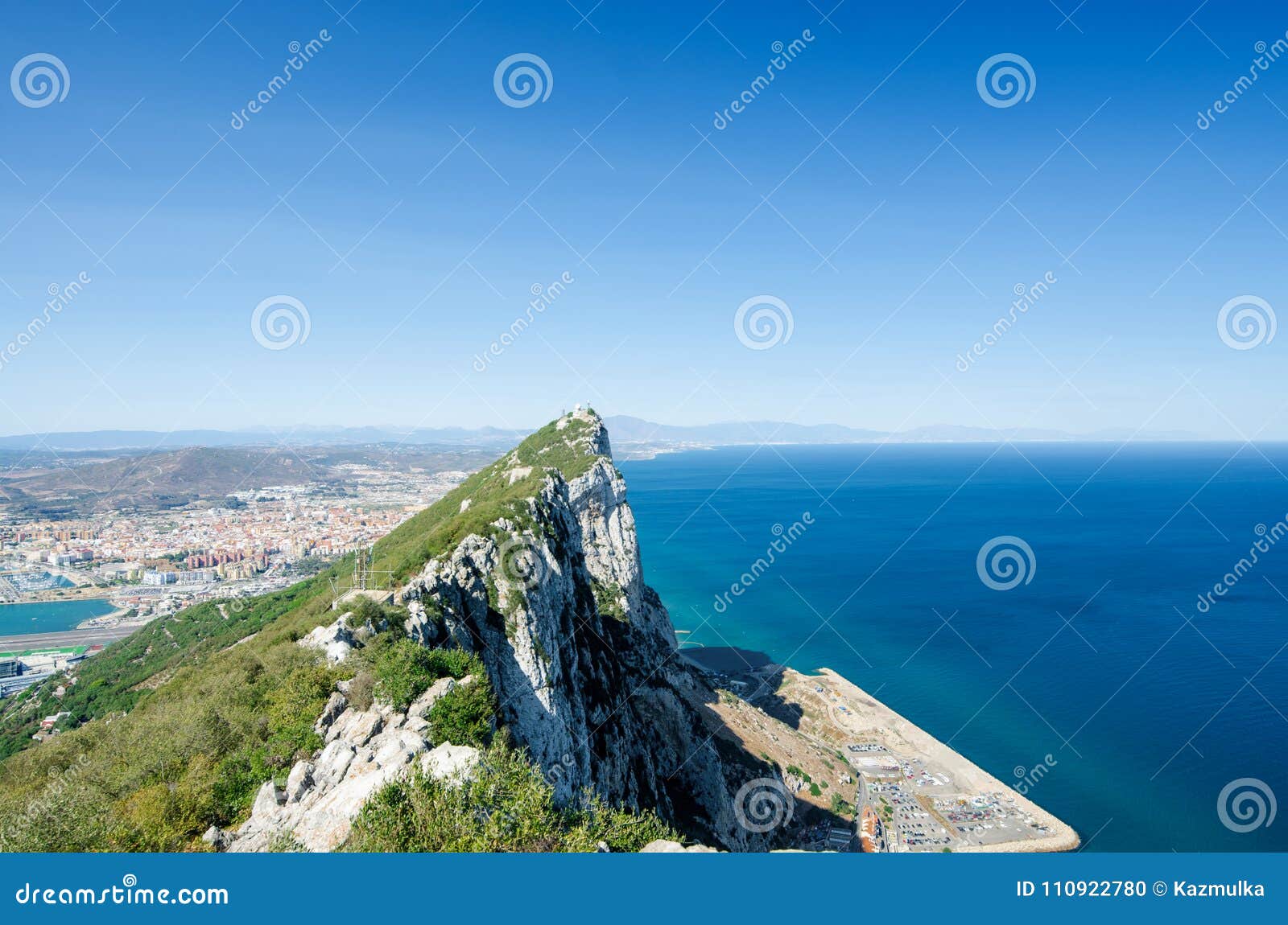 View of Gibraltar Rock. British Overseas Territory of Gibraltar. Stock ...