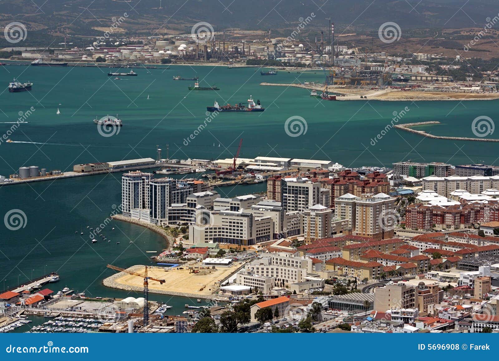 View on Gibraltar Town and Harbour Stock Photo - Image of delivery ...