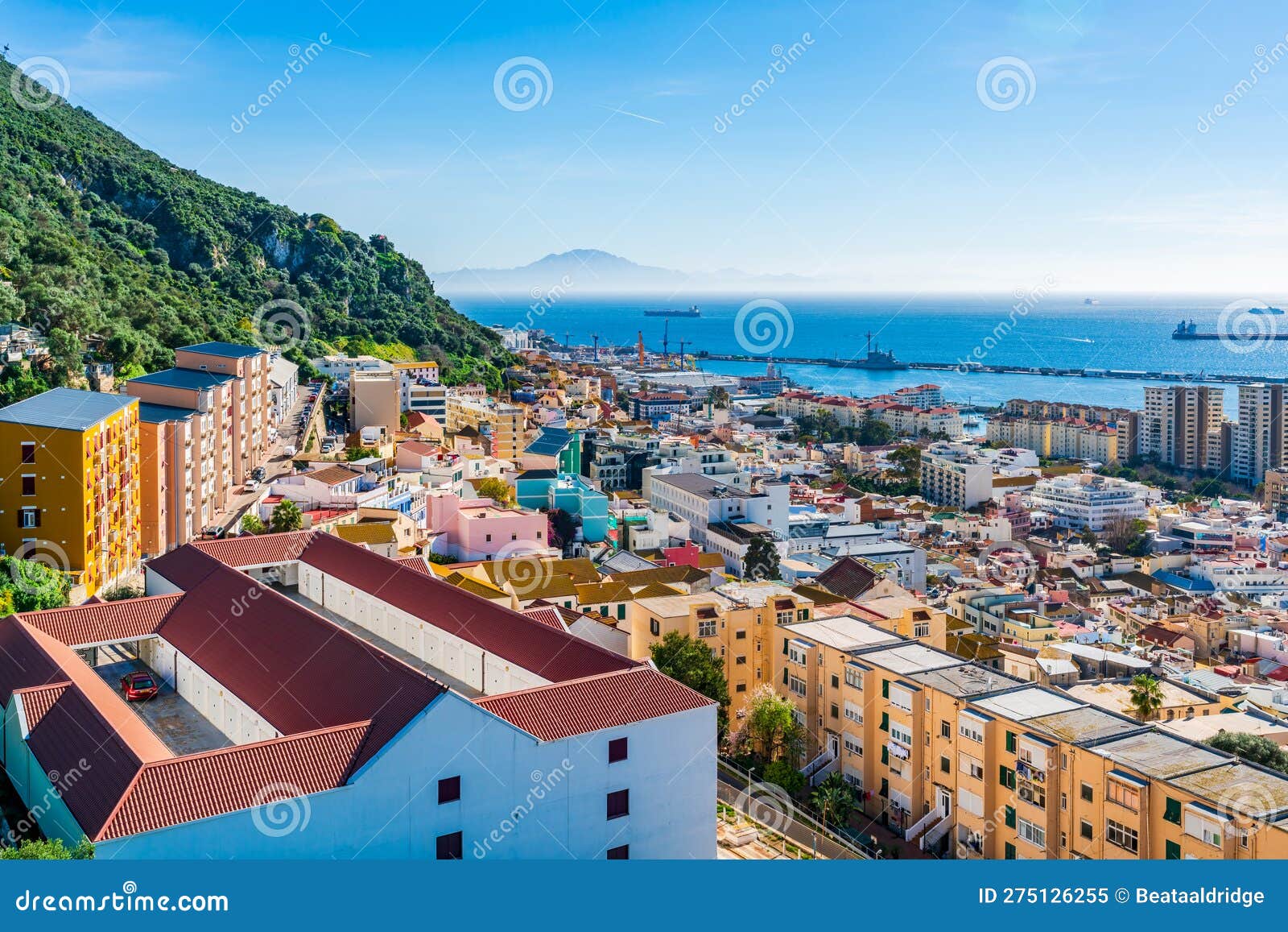 Gibraltar town, UK stock image. Image of place, holiday - 275126255