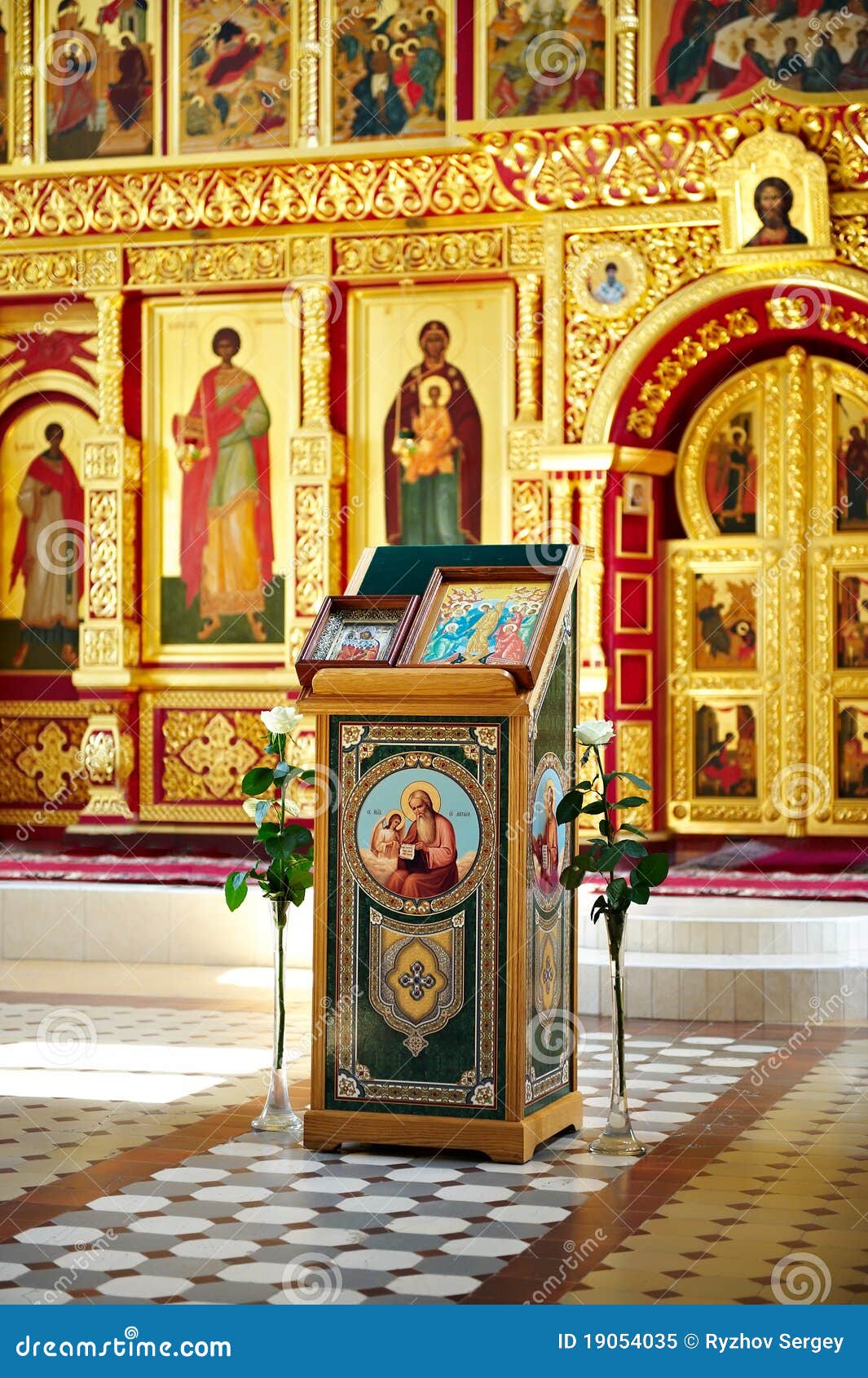 View of Gilded Altar with Icons in Russian Church Stock Image - Image ...