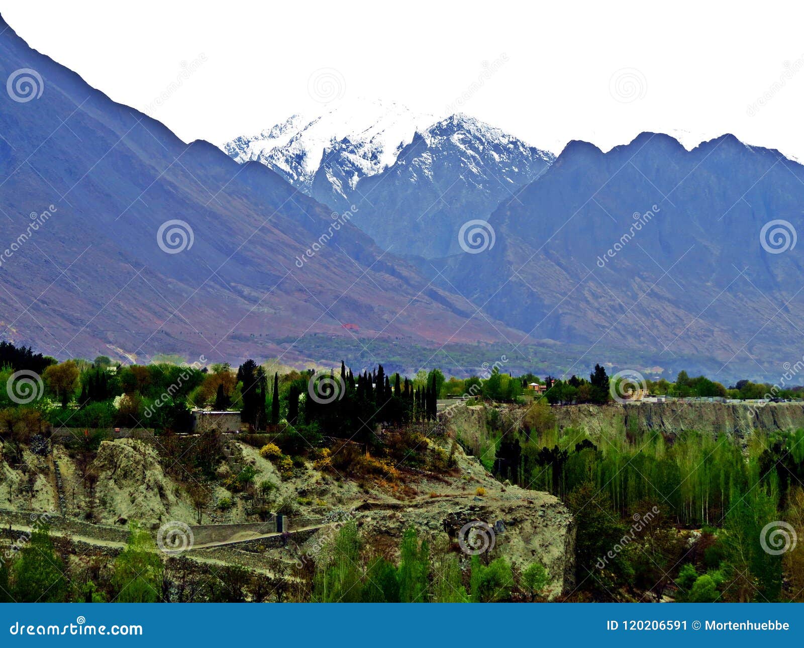 View of Gilgit Valley, Near Town of Gilgit, Pakistan Stock Image ...