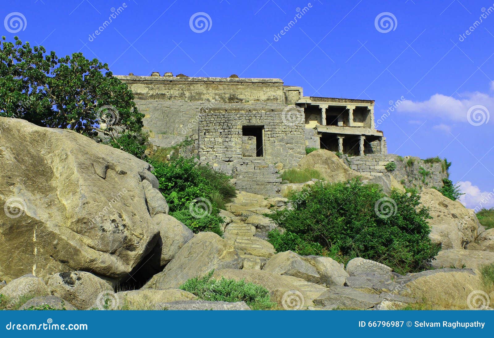 A view of Gingee Fort stock image. Image of historical - 66796987