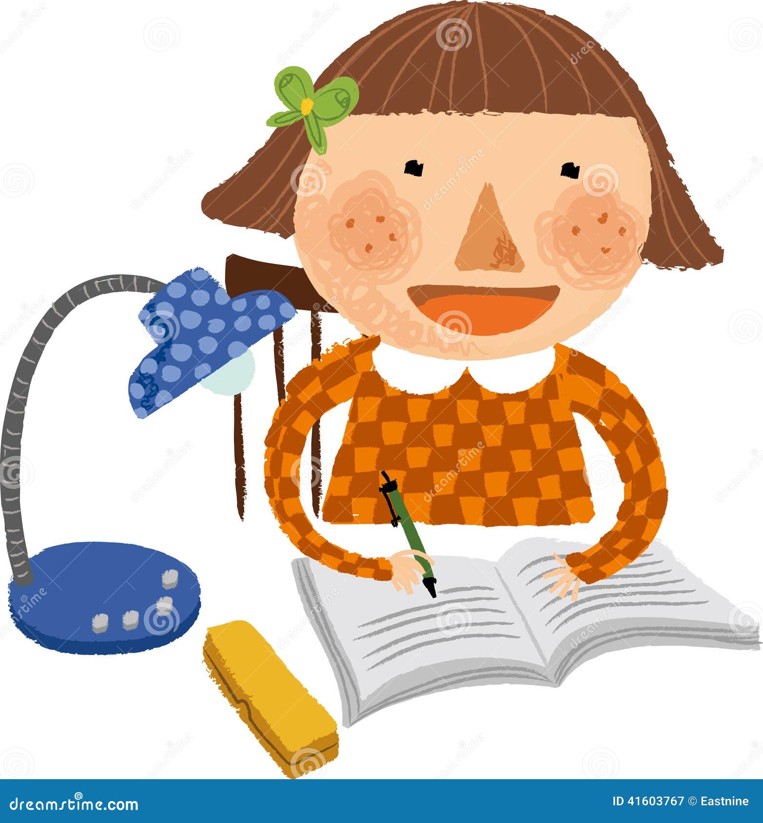 The view of girl stock illustration. Illustration of hairclip - 41603767