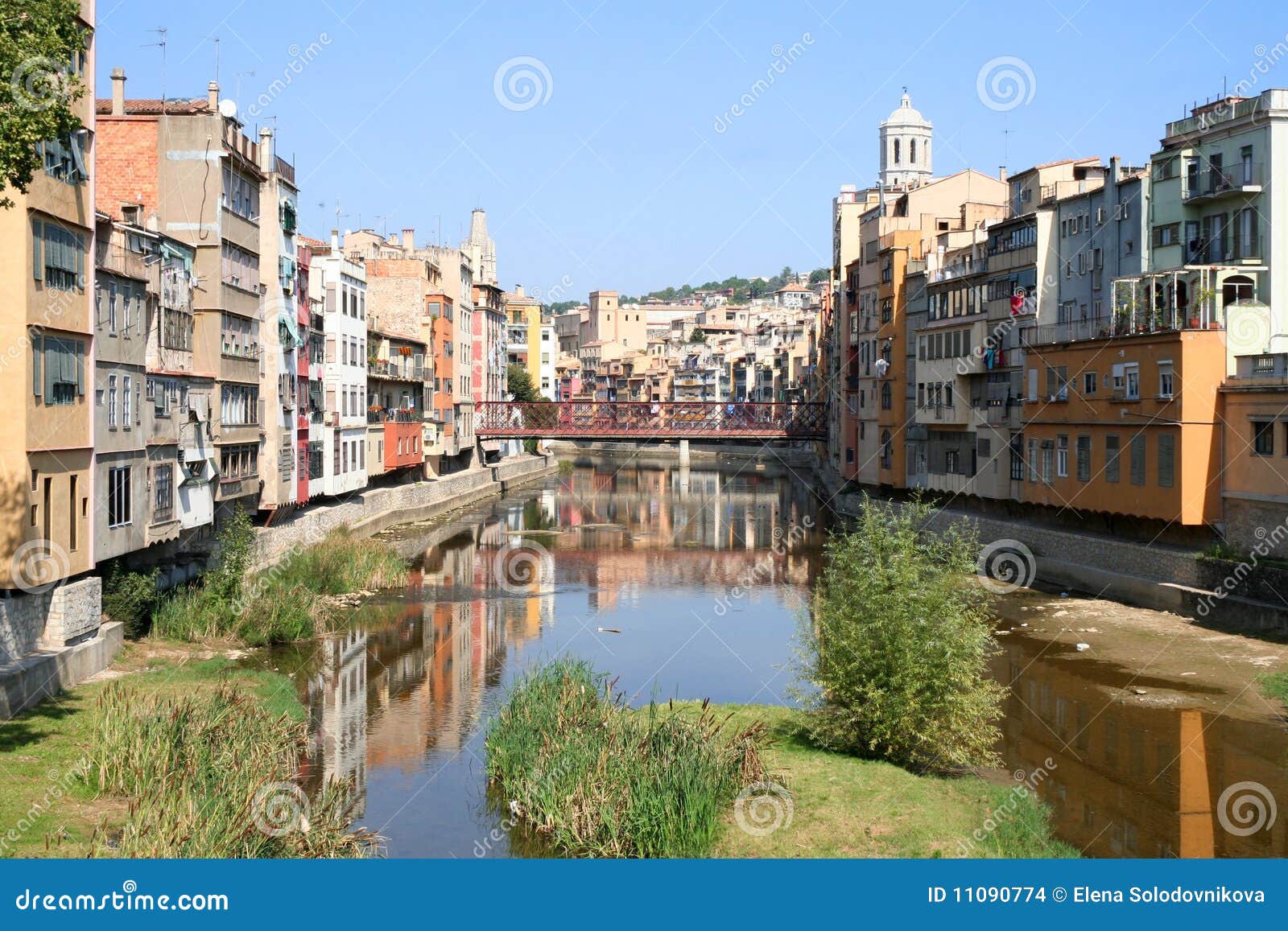 View of Girona in Spain stock photo. Image of onyar, metal - 11090774