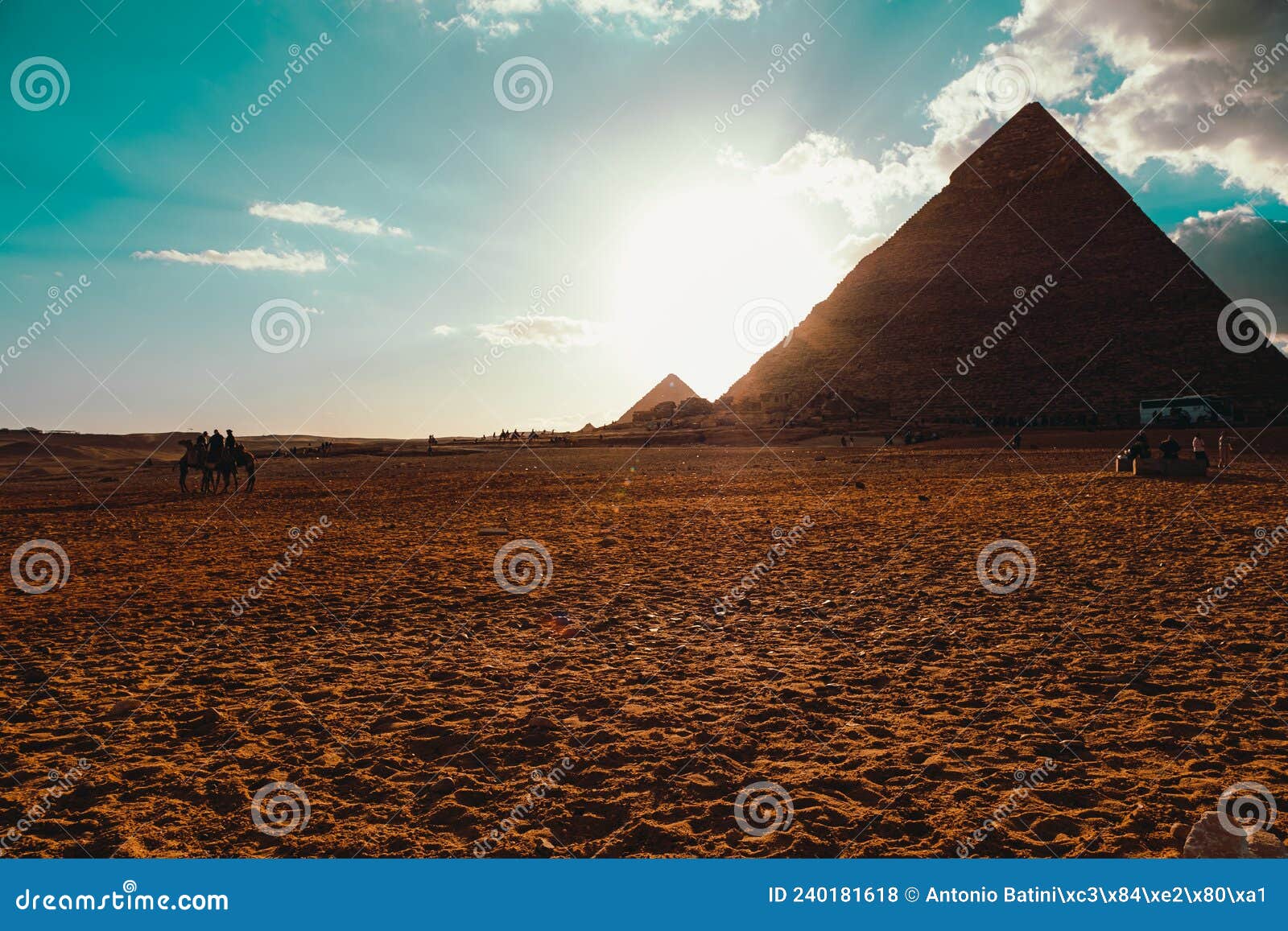 View of the Giza Pyramid in Cairo Egypt. One Large One in the ...
