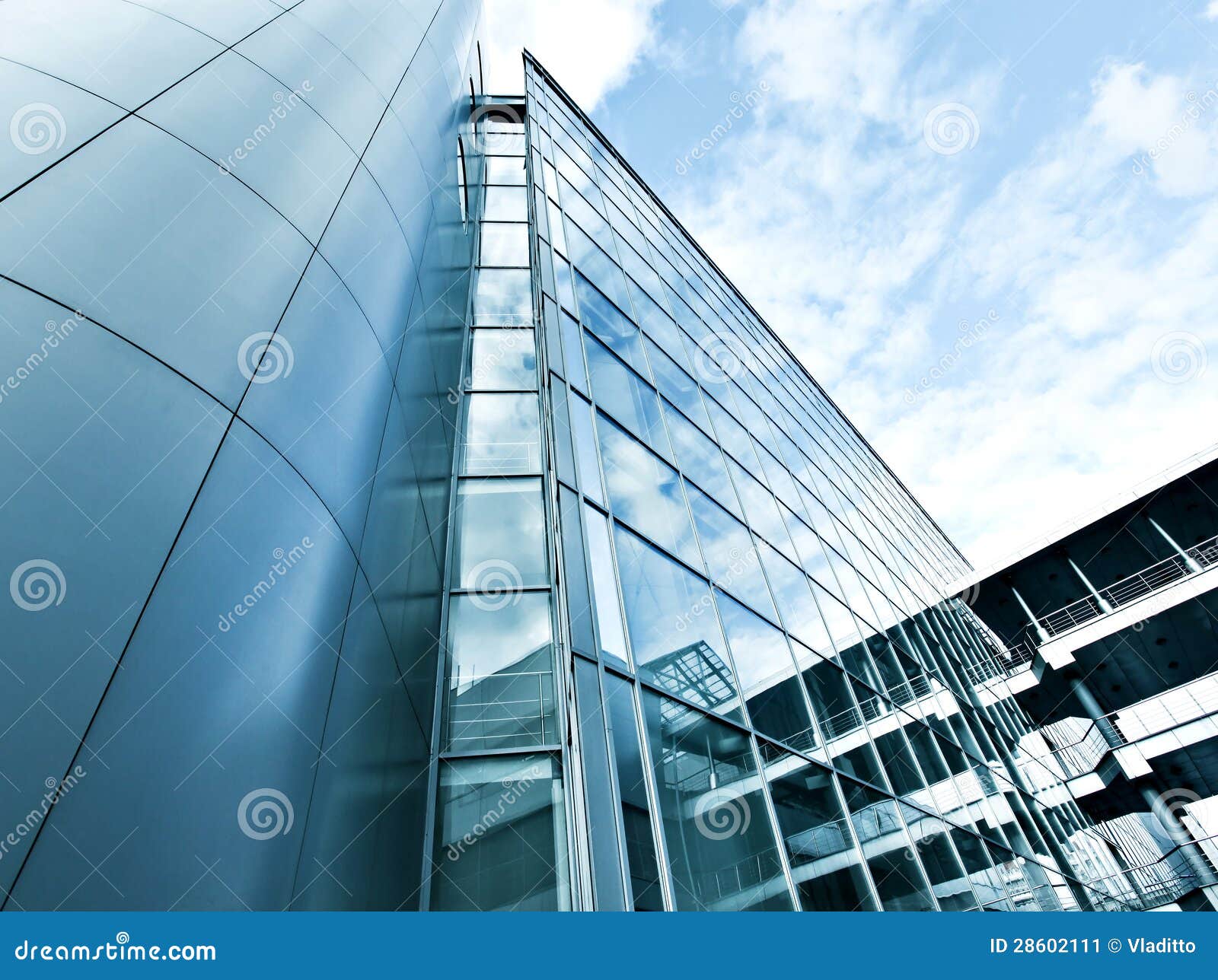 View of Glass High Rise Building Stock Image - Image of evening ...
