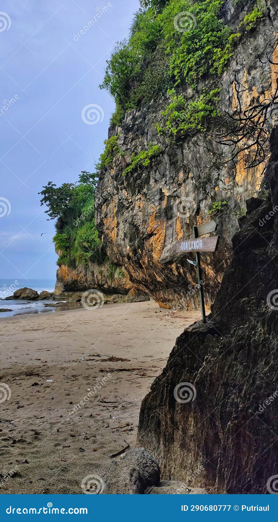 View of Goa Langir Beach from Indonesia Stock Image - Image of langir ...