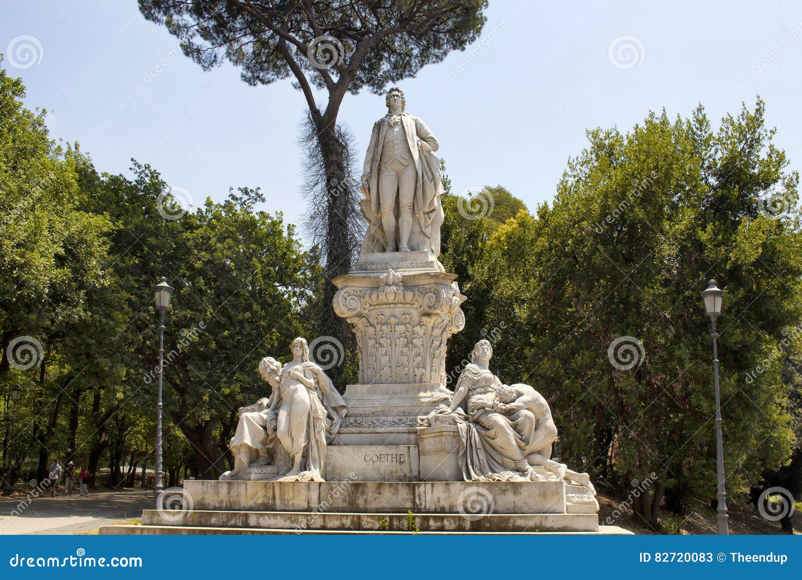 View of Goethe statue stock image. Image of famous, landmark - 82720083