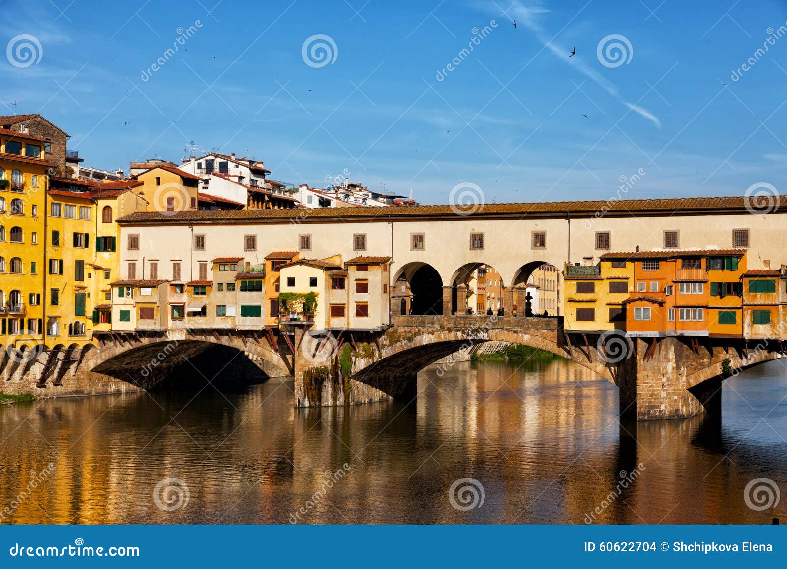 View of Gold Bridge in Florence Stock Photo - Image of arno, gold: 60622704
