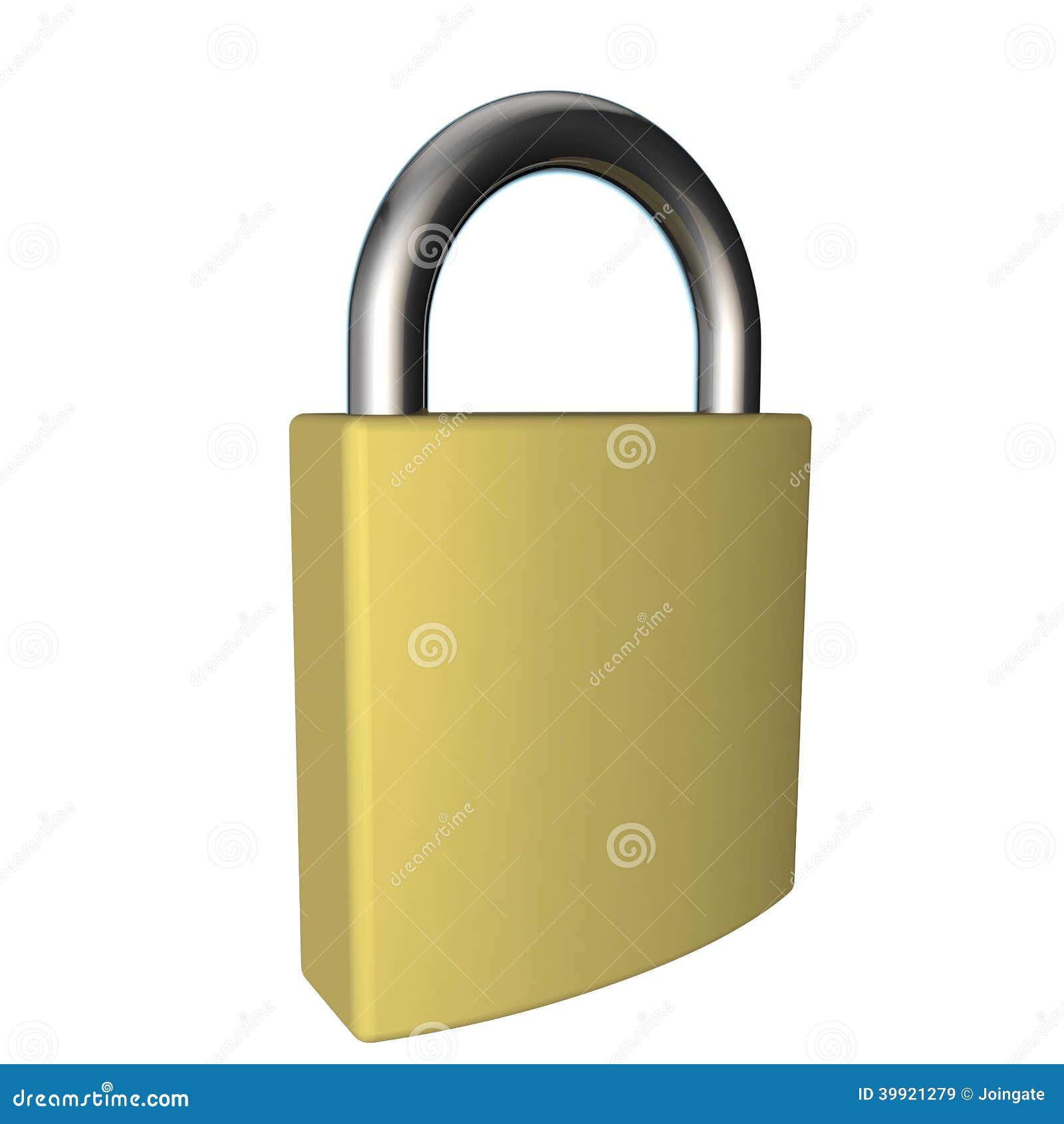 View of a Gold Padlock on a White Background Stock Illustration ...