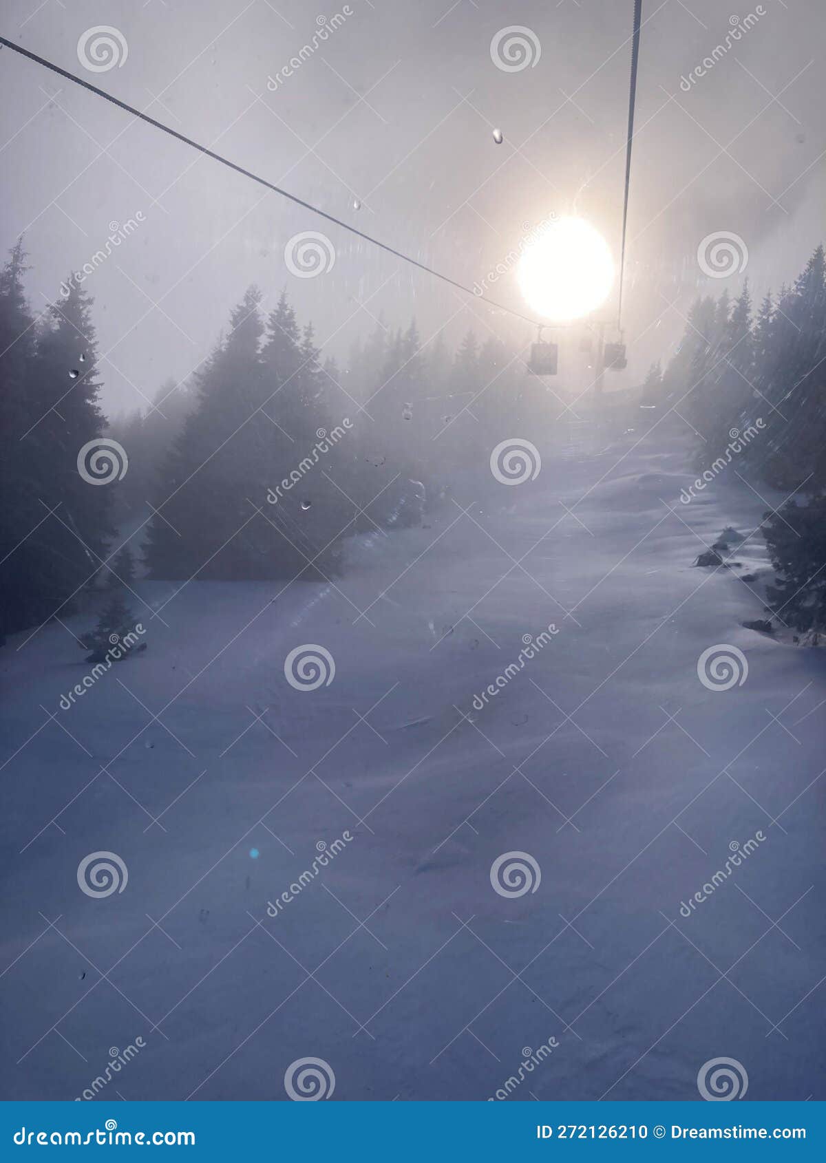 View from the Gondola in the Dizzy Sun in the Mountain Stock Photo ...