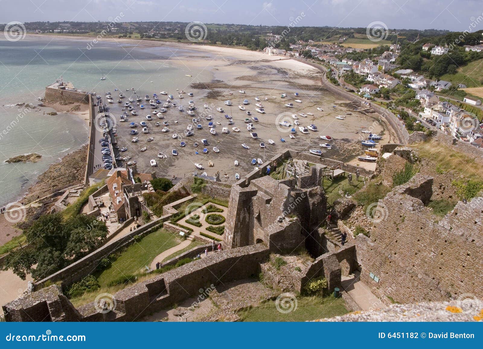 View from Gorey castle stock photo. Image of coast, harbour - 6451182