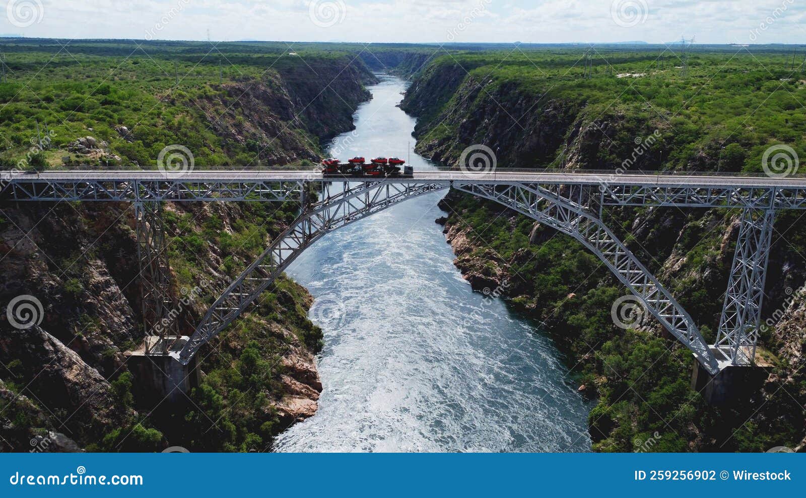 View of the Gorge and Bridge with a Truck. Stock Photo - Image of road ...