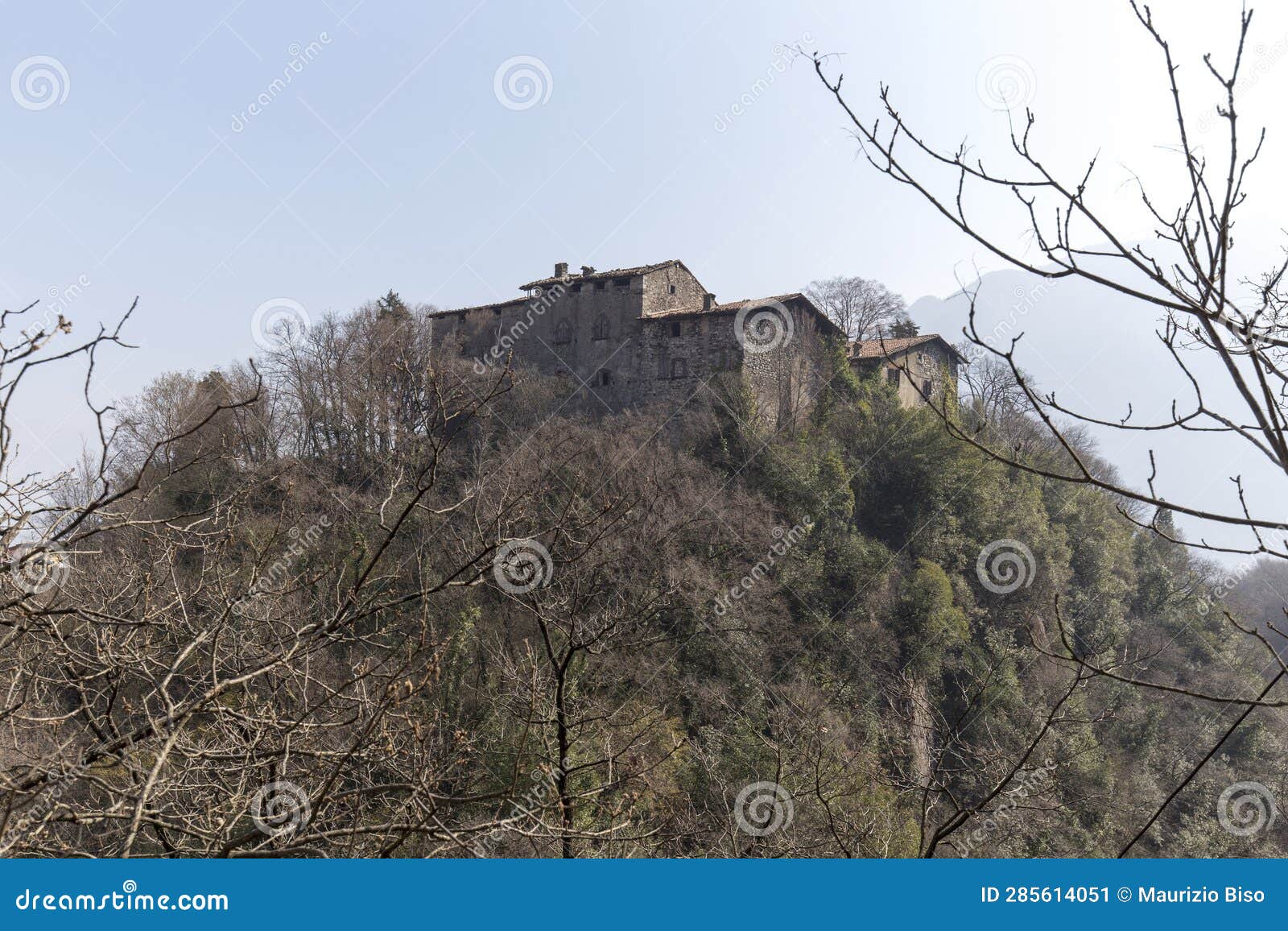 View of Gorzone Castle in Valcamonica Editorial Photo - Image of aerial ...