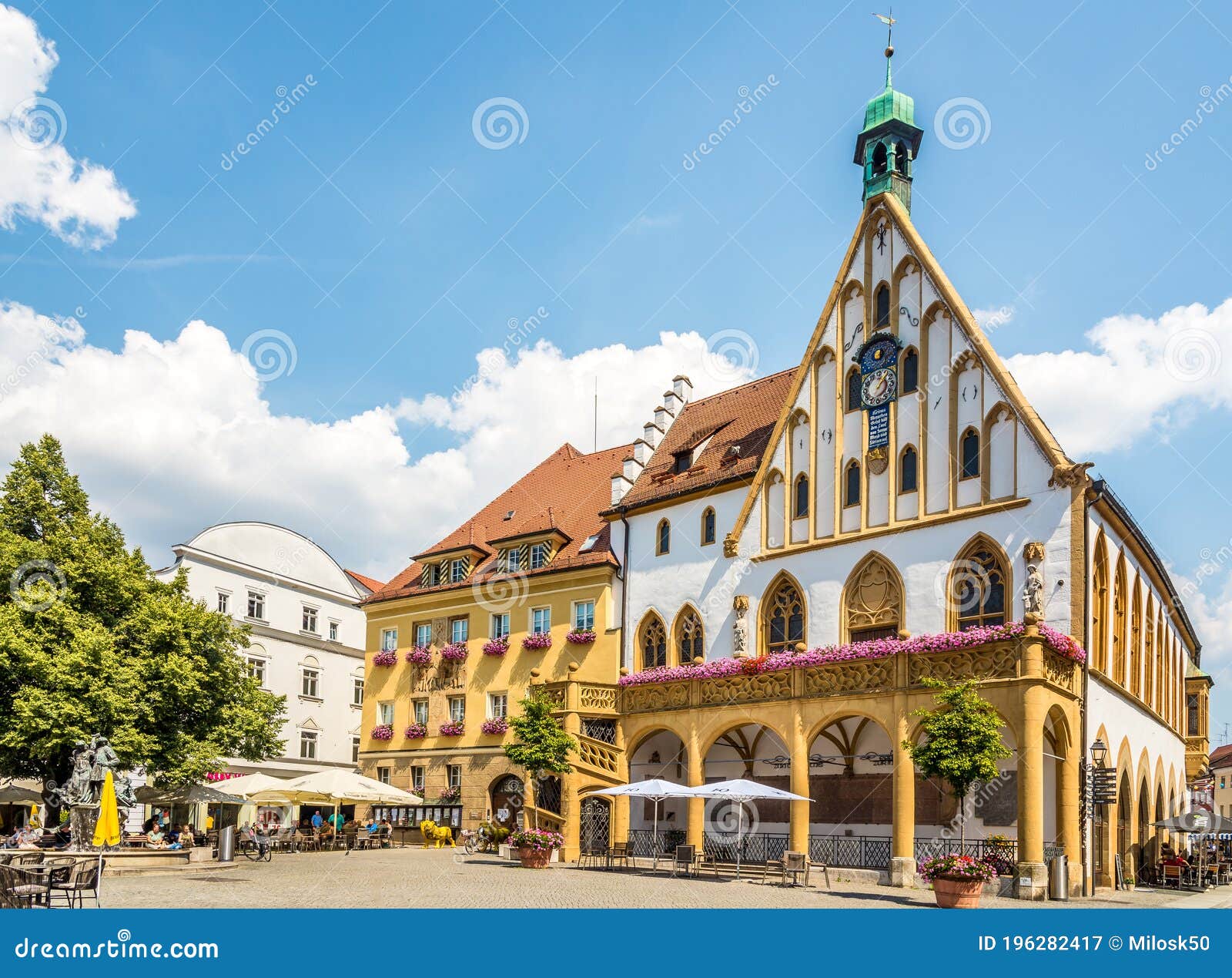View at the Gothic Town Hall in Amberg - Germany Editorial Photography ...