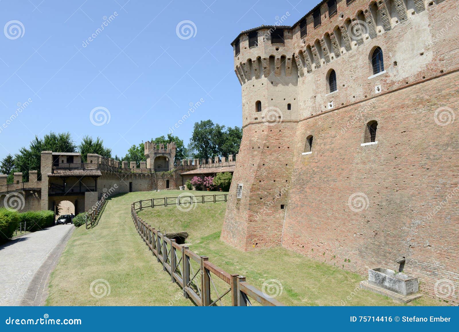 View of Gradara Castle on Marche Stock Photo - Image of europe, green ...