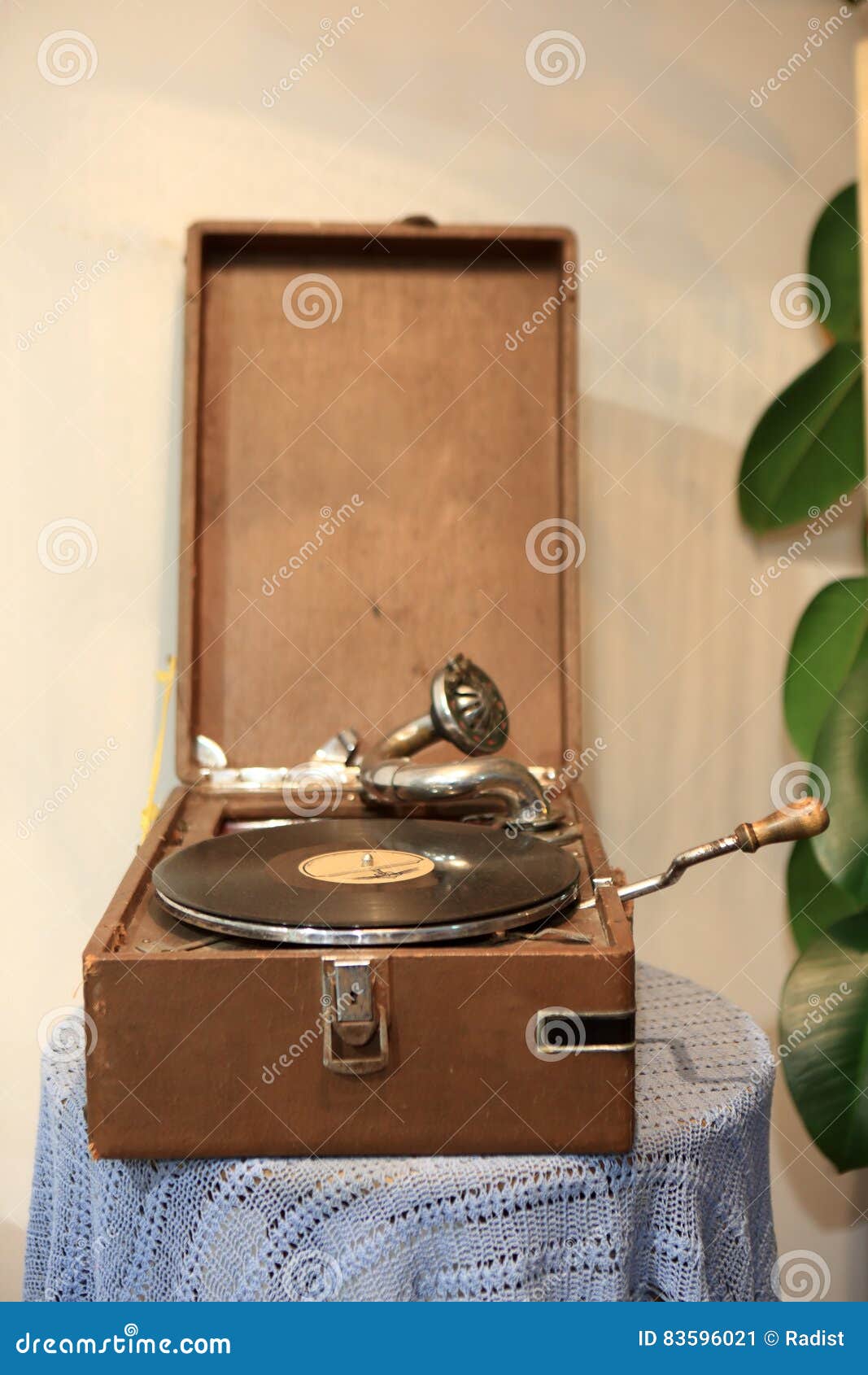 View of gramophone stock image. Image of plastic, disk - 83596021