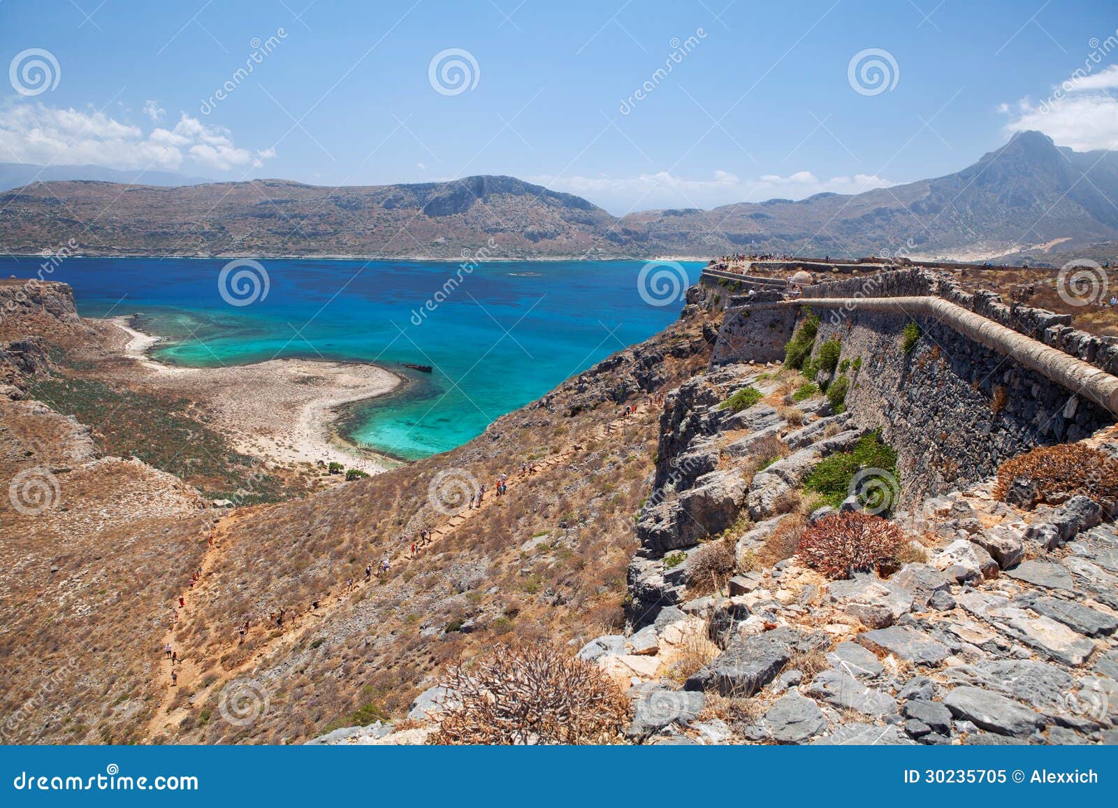 Lagoon Balos, Gramvousa, Crete, Greece Stock Image - Image of mountain ...