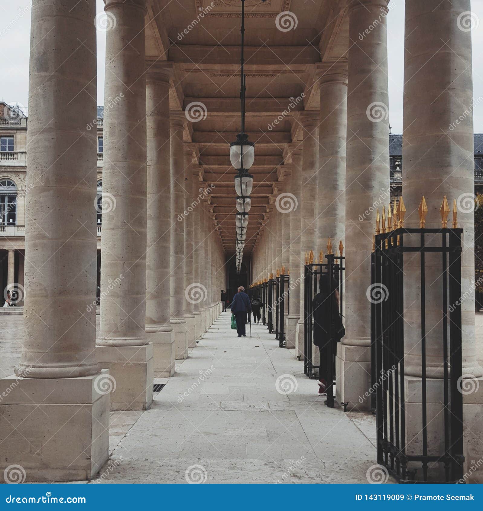 The View of the Grand Corridor at Palais Royal, Paris Stock Image ...