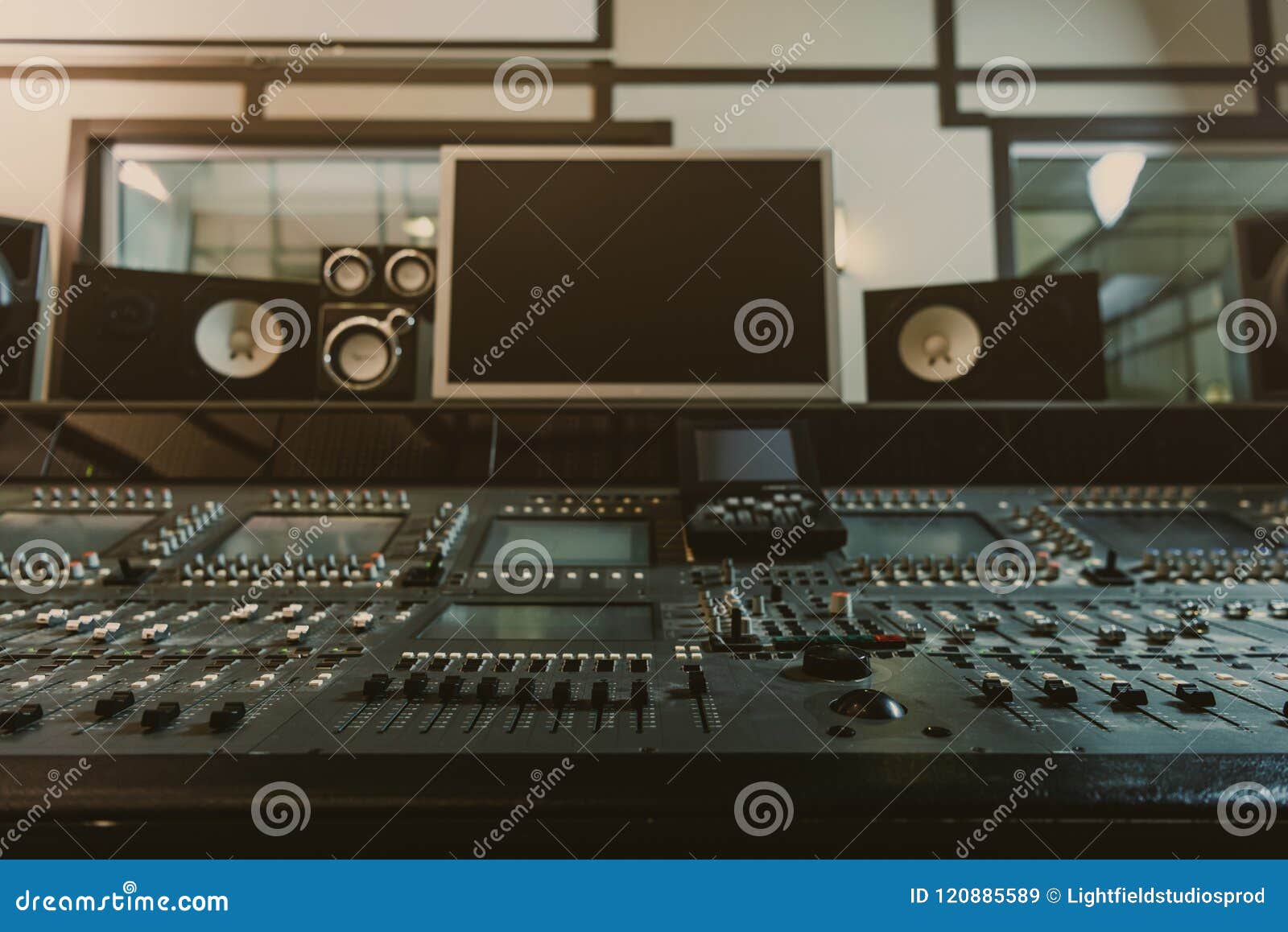 View of Graphic Equalizer at Modern Stock Image - Image of electronic ...