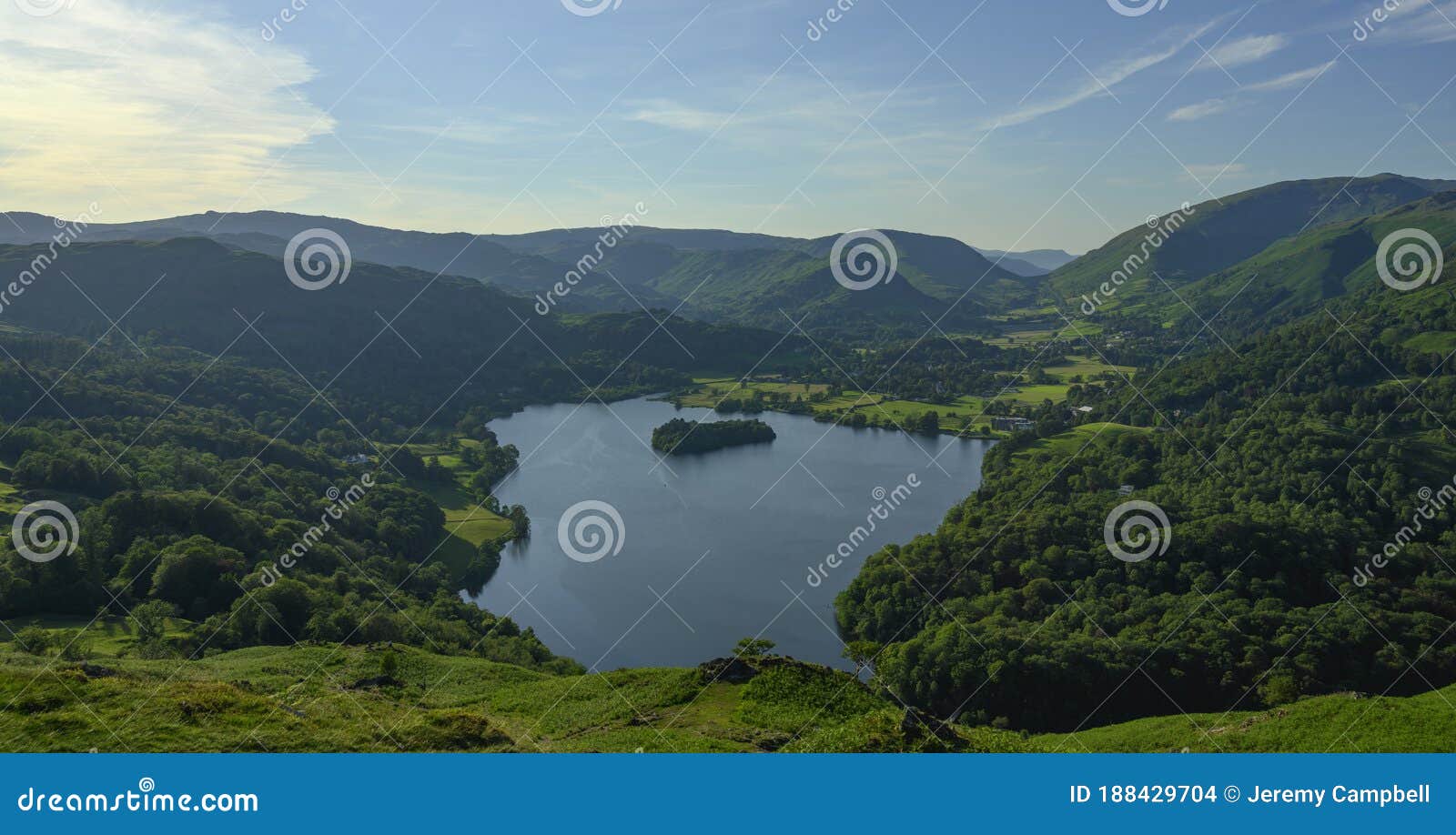 View of Grasmere from Loughrigg Fell Stock Photo - Image of lake ...
