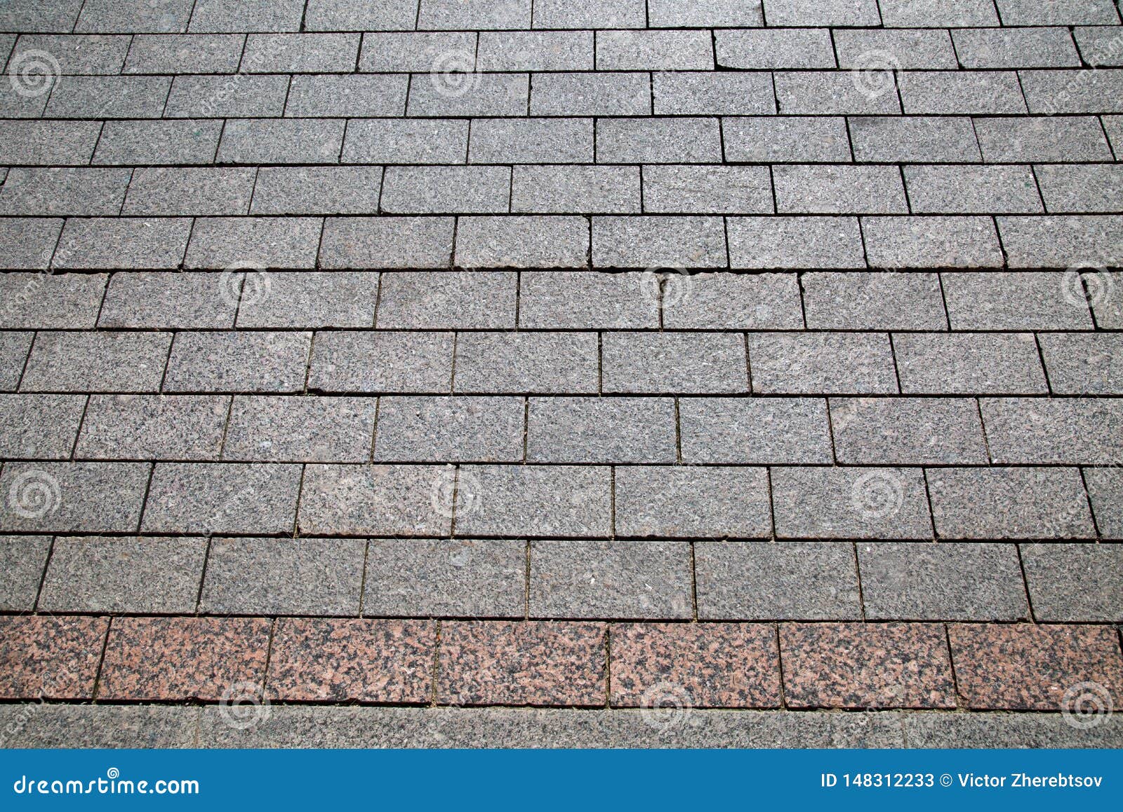 View of the Gray Granite Paving of Rectangular Shape. Stock Image ...