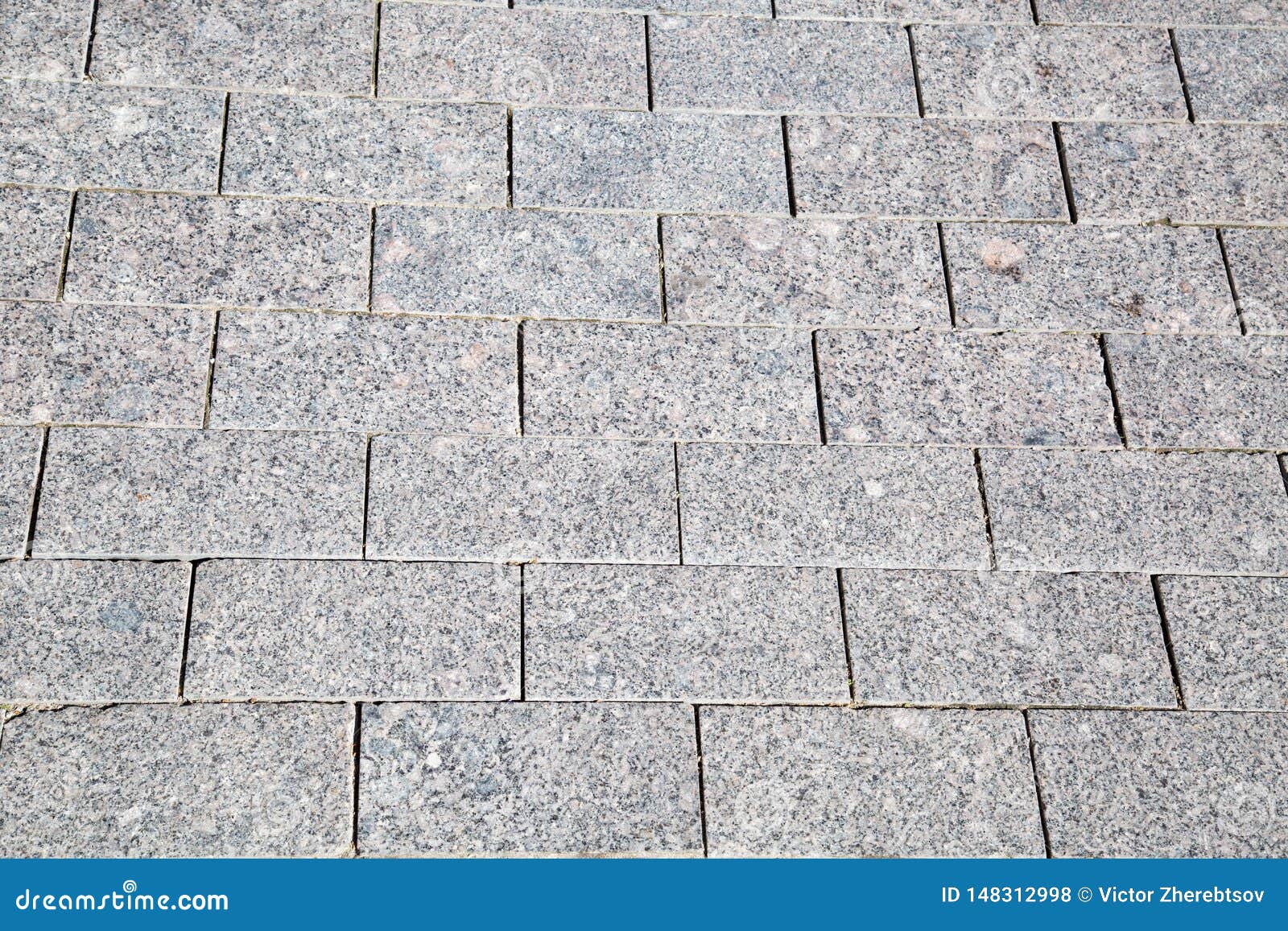 View of the Gray Granite Paving of Rectangular Shape. Stock Photo ...