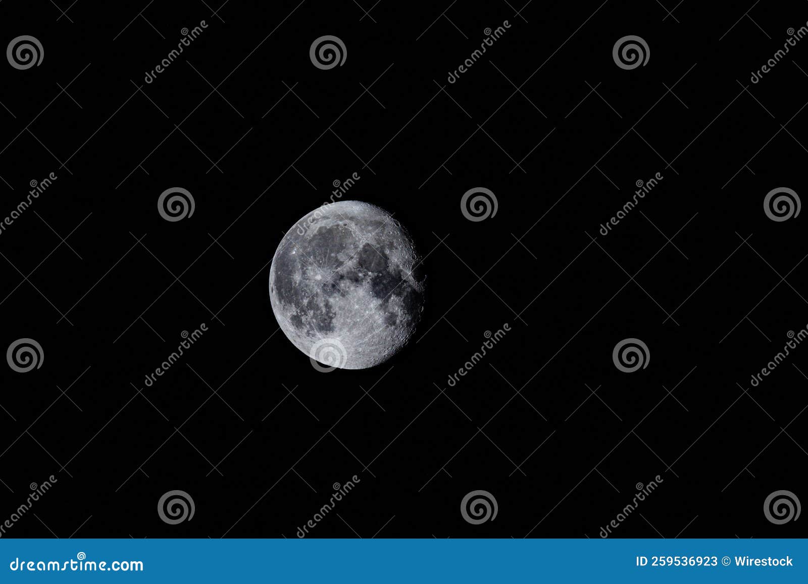 View of the Gray Moon Shining in the Dark Sky - Lunar Shot Stock Image ...