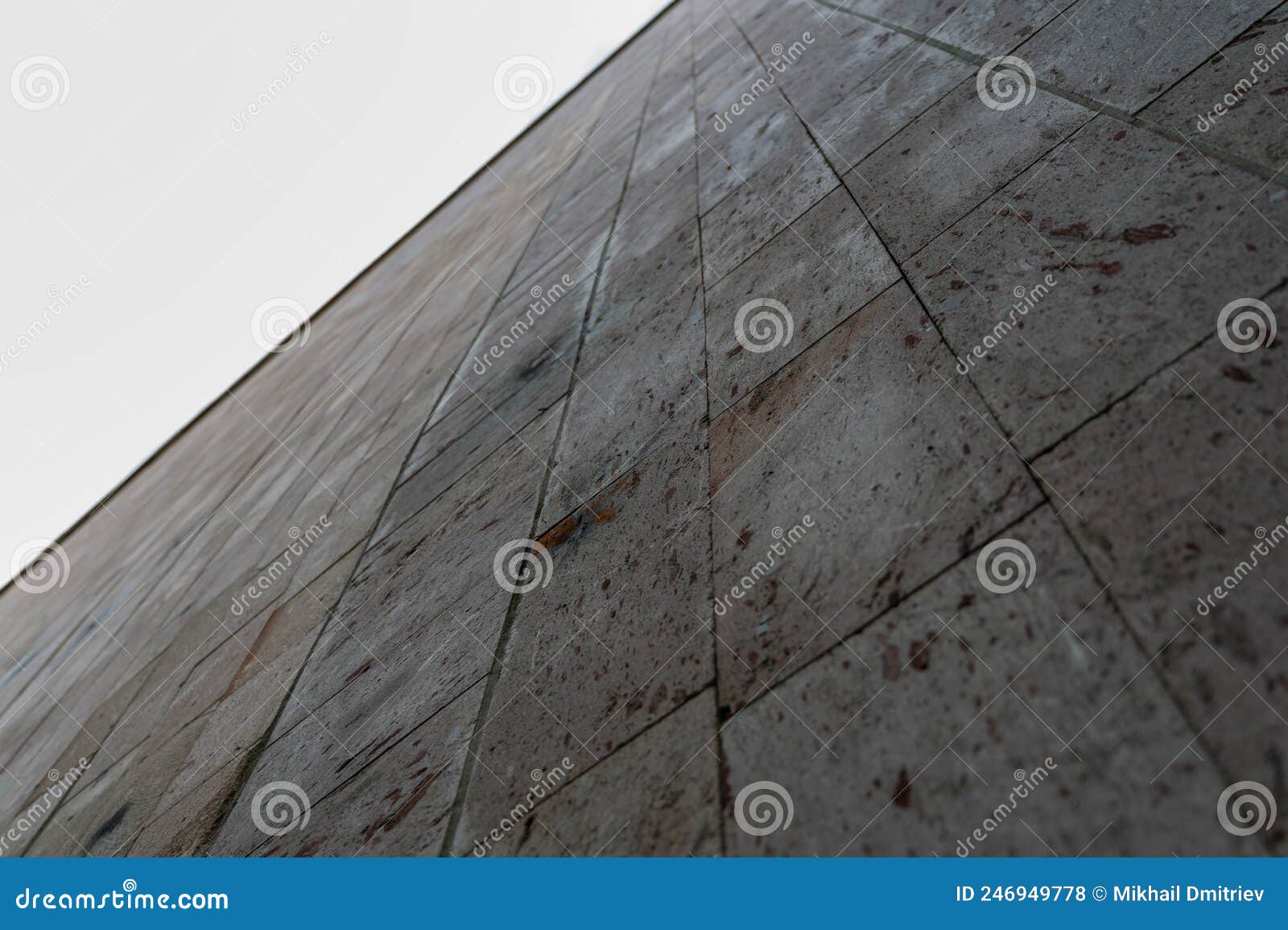 A View of the Gray Stone Wall in the Receding Perspective. the Outer ...