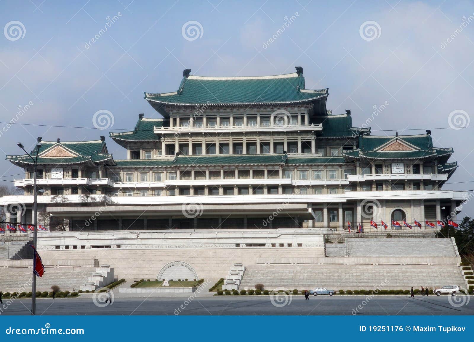 View of the Great Library of Pyongyang Stock Photo - Image of asian ...
