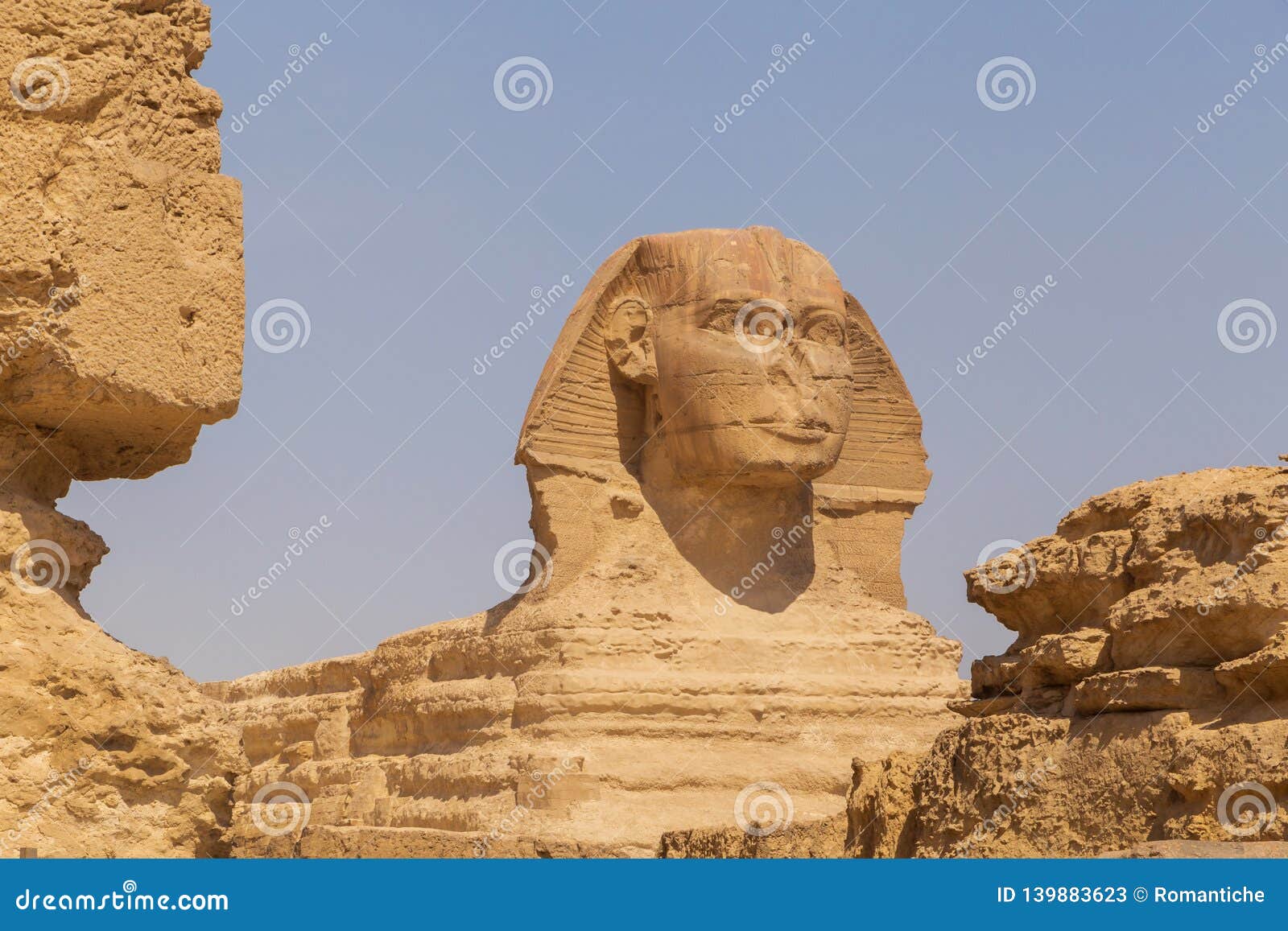 View on Great Sphinx through Ancient Stones Stock Image - Image of ...
