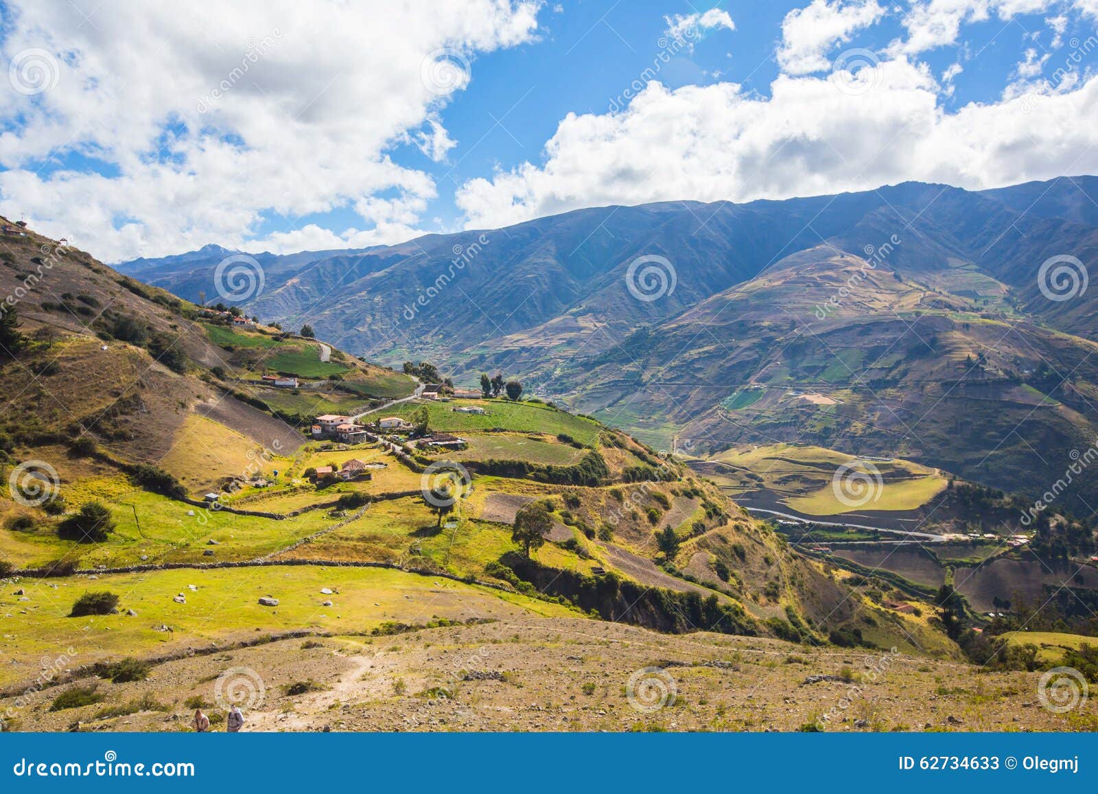 View of the Green and Beautiful Andes Mountains . Stock Image - Image ...