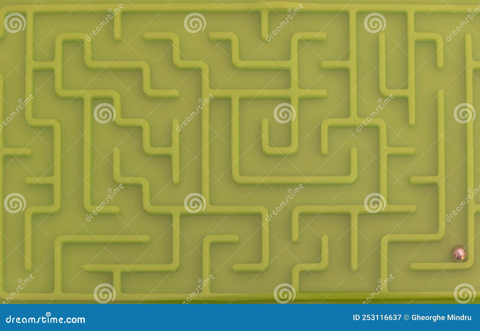View of Green Labyrinth Game with Silver Ball Stock Image - Image of material, play: 253116637