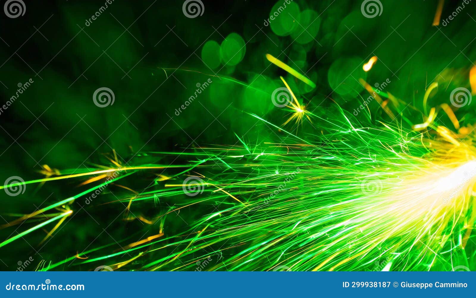 Green Sparks and Blurred Background Stock Illustration - Illustration ...
