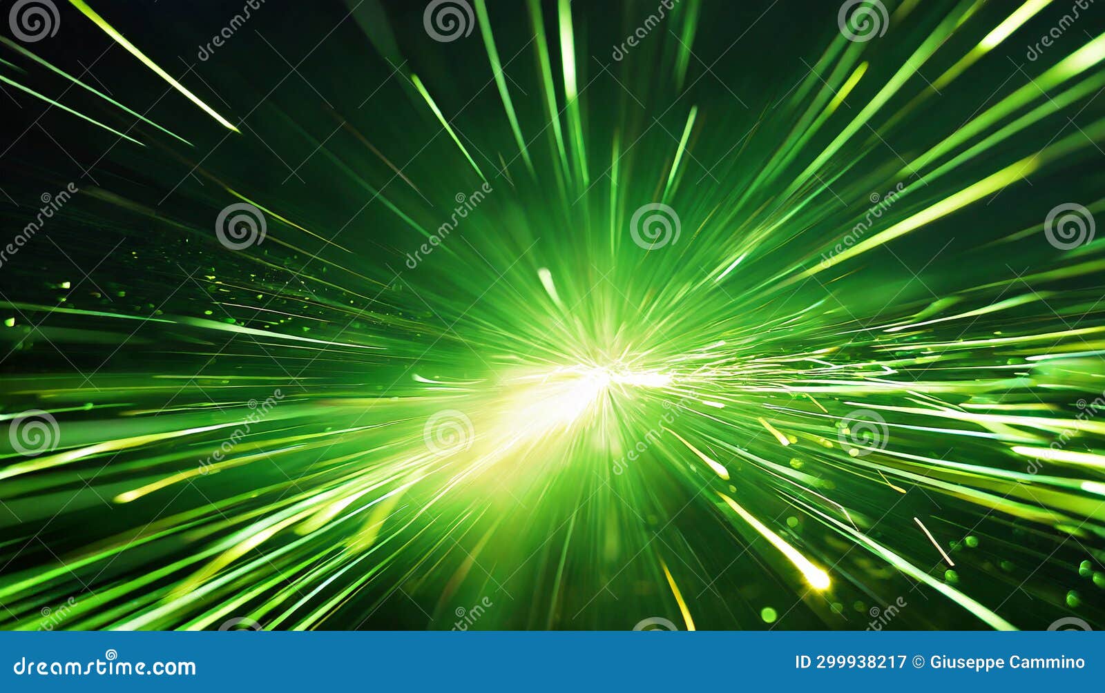 Green Sparks and Blurred Background Stock Illustration - Illustration ...