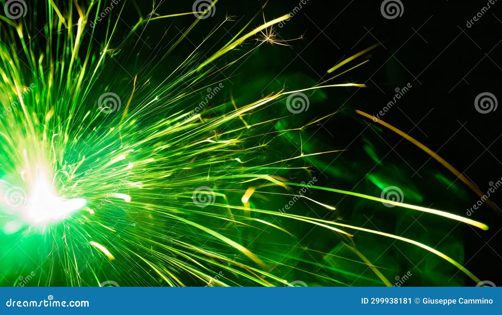 Green Sparks and Blurred Background Stock Illustration - Illustration ...