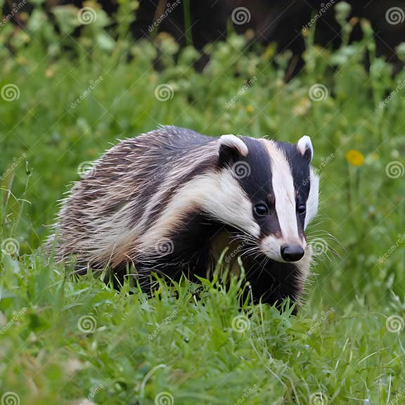A view of a Grey Badger stock illustration. Illustration of view ...