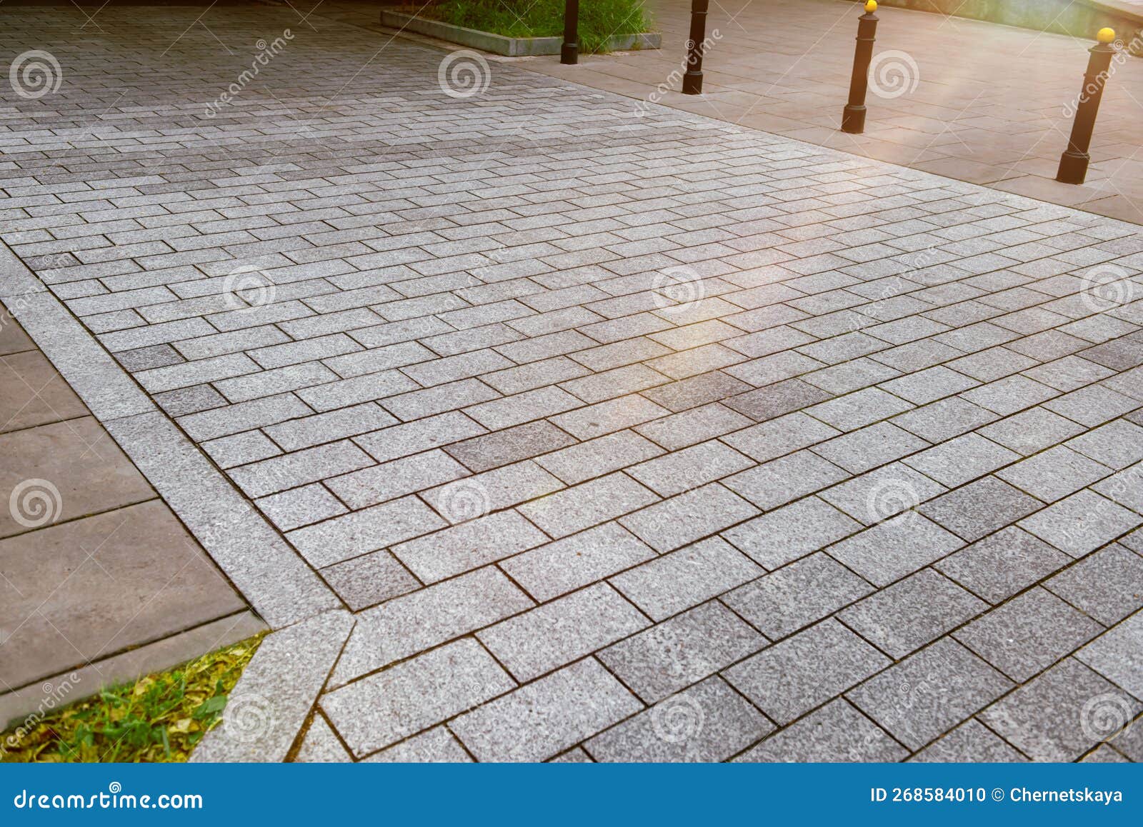 View on Grey Stone Sidewalk. Footpath Covering Stock Photo - Image of ...