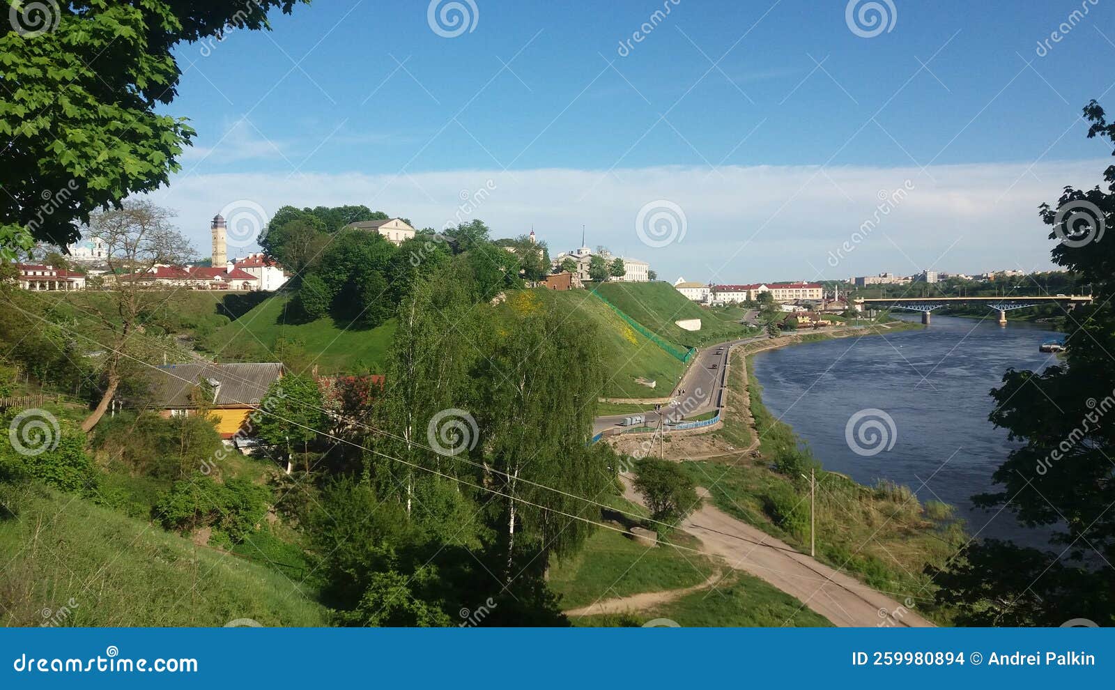 View of Grodno with the Neman River Stock Photo - Image of terrain ...