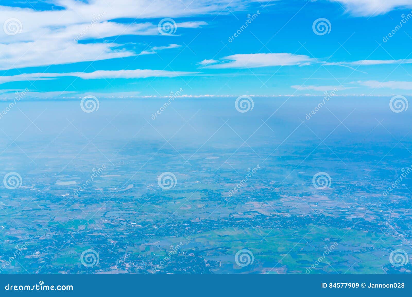 View of the Ground from Airplane Window . Stock Image - Image of nature ...