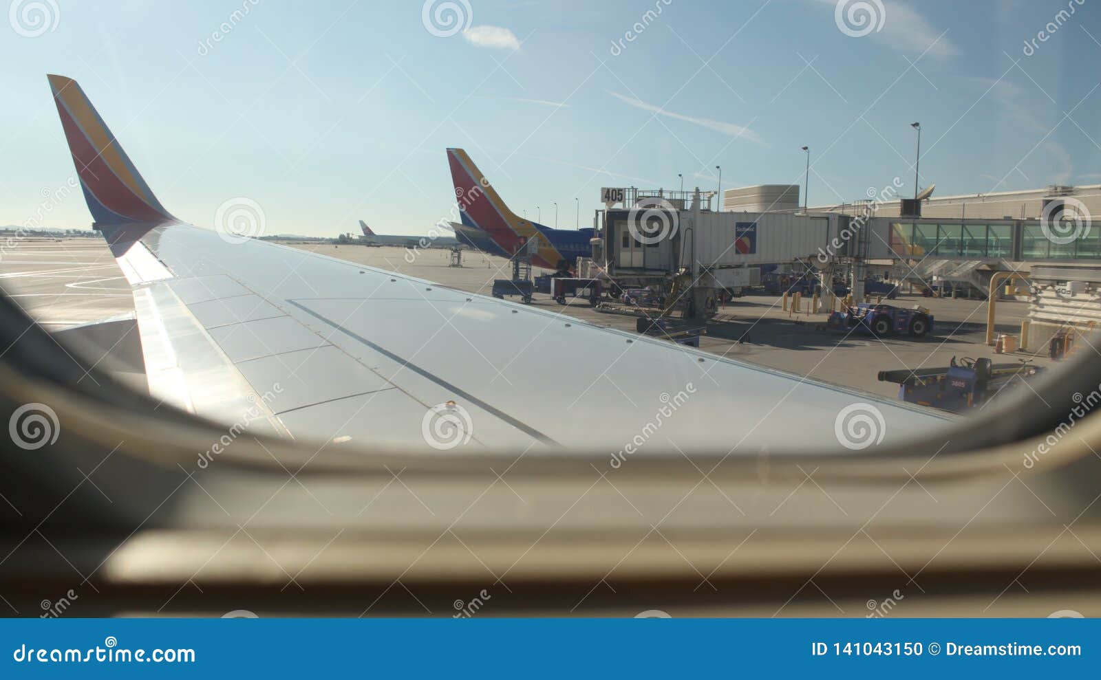 View from Grounded Plane Looking at Wing Editorial Image - Image of ...