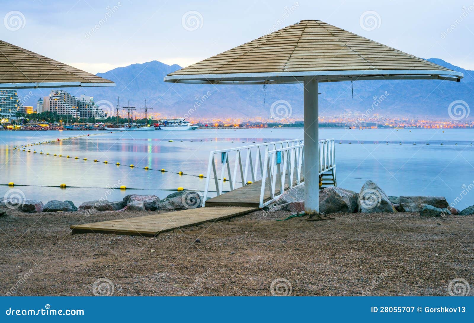 View on the Gulf of Aqaba from Eilat, Israel Stock Image - Image of ...