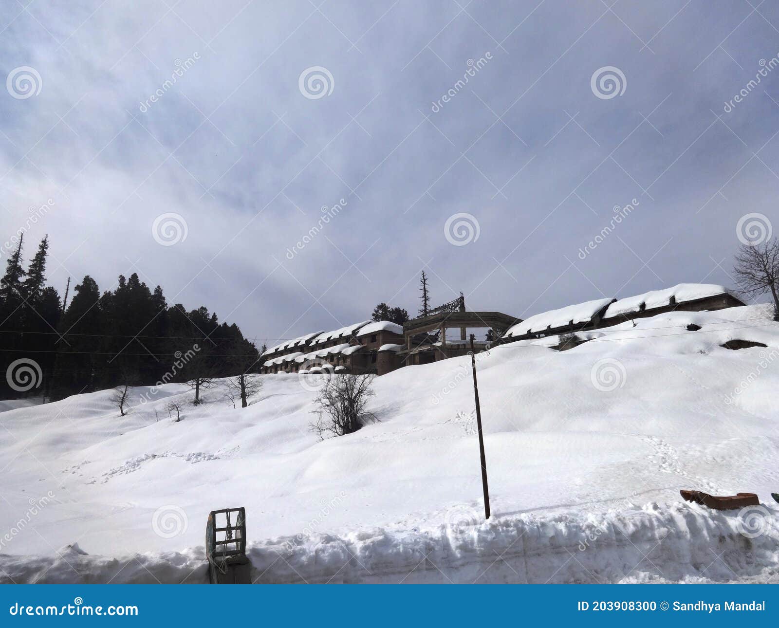 A View of Gulmarg during Winter Season after the Snow Fall Stock Photo ...