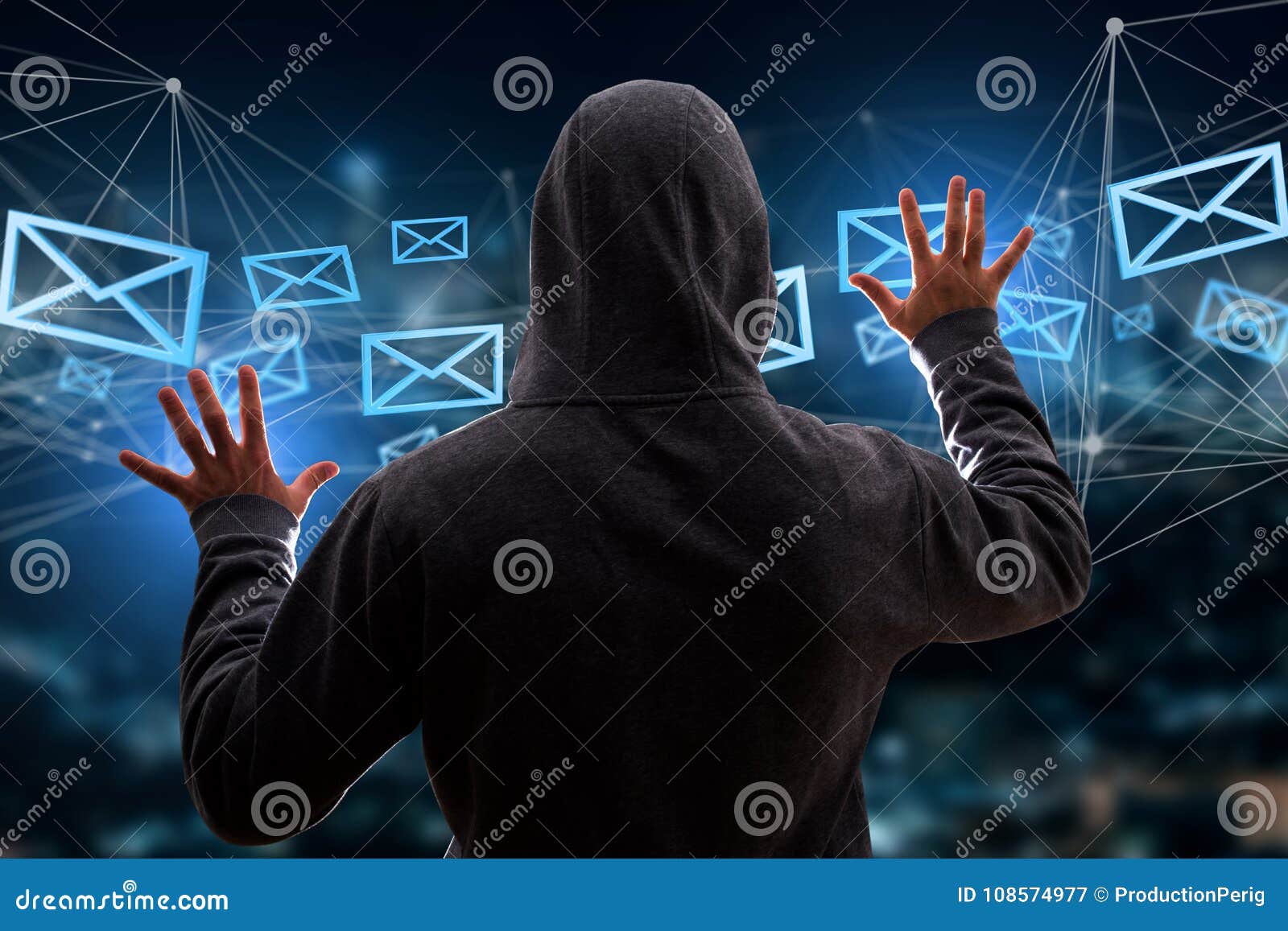 Hacker Man in the Dark Using Computer To Hack Data and Information ...