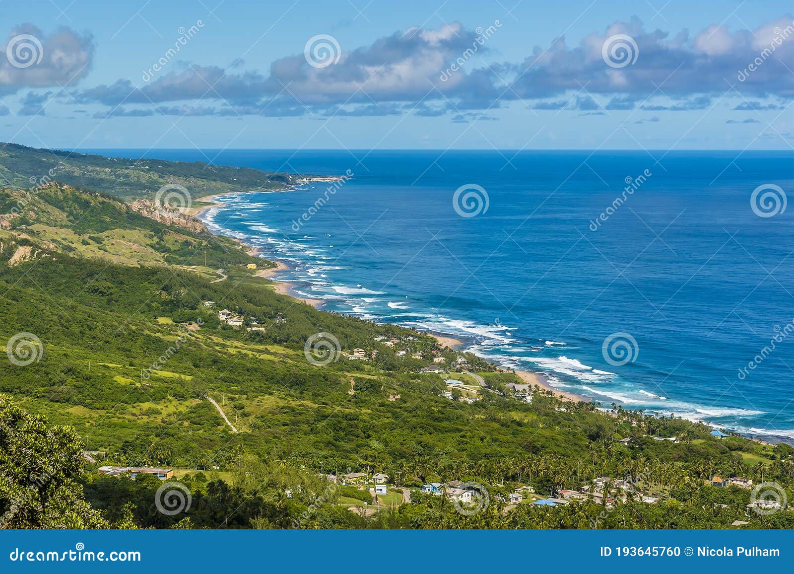 A View from Hackleton Cliffs Towards Bathsheba Beach in Barbados Stock ...