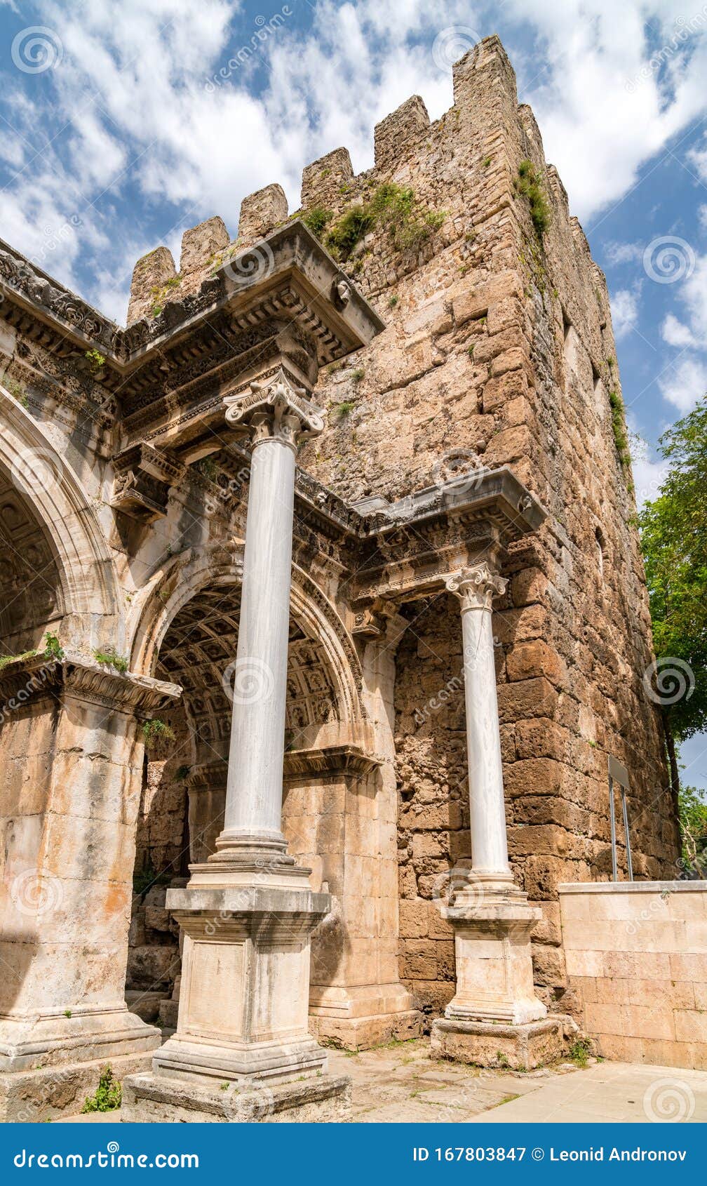 View of Hadrian Gate in Antalya, Turkey Editorial Photography - Image ...