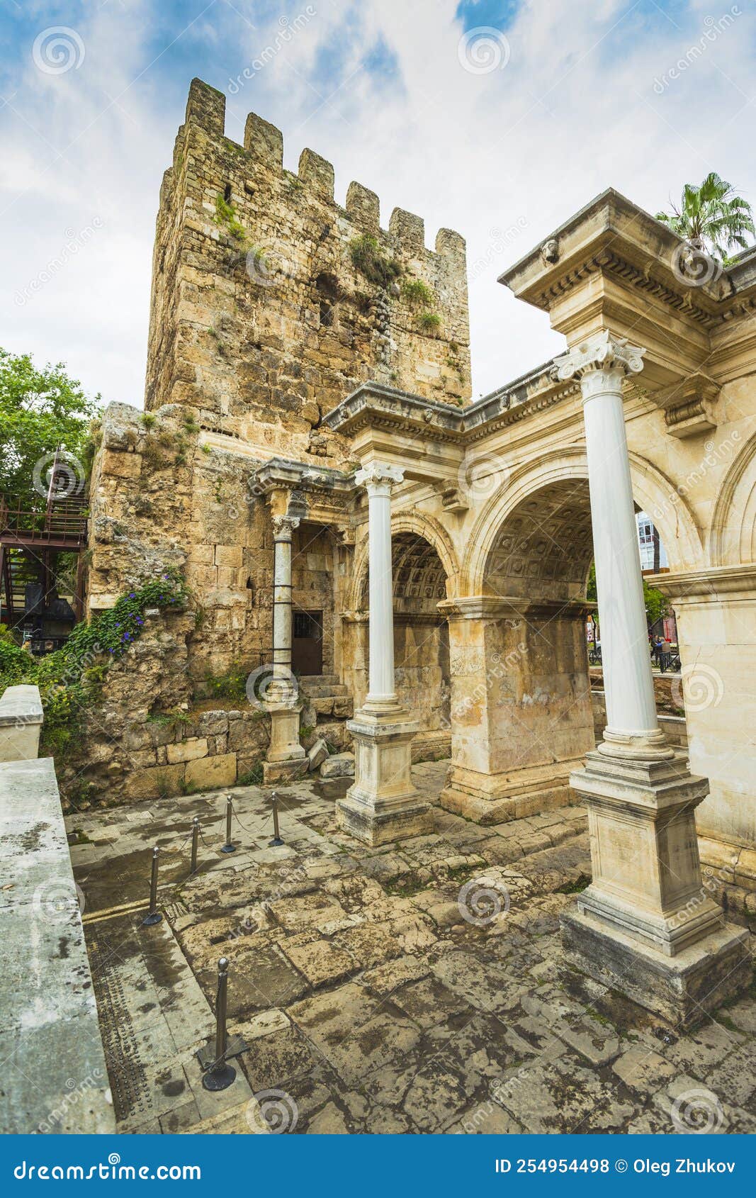 View of Hadrian`s Gate in Old City of Antalya Stock Photo - Image of ...