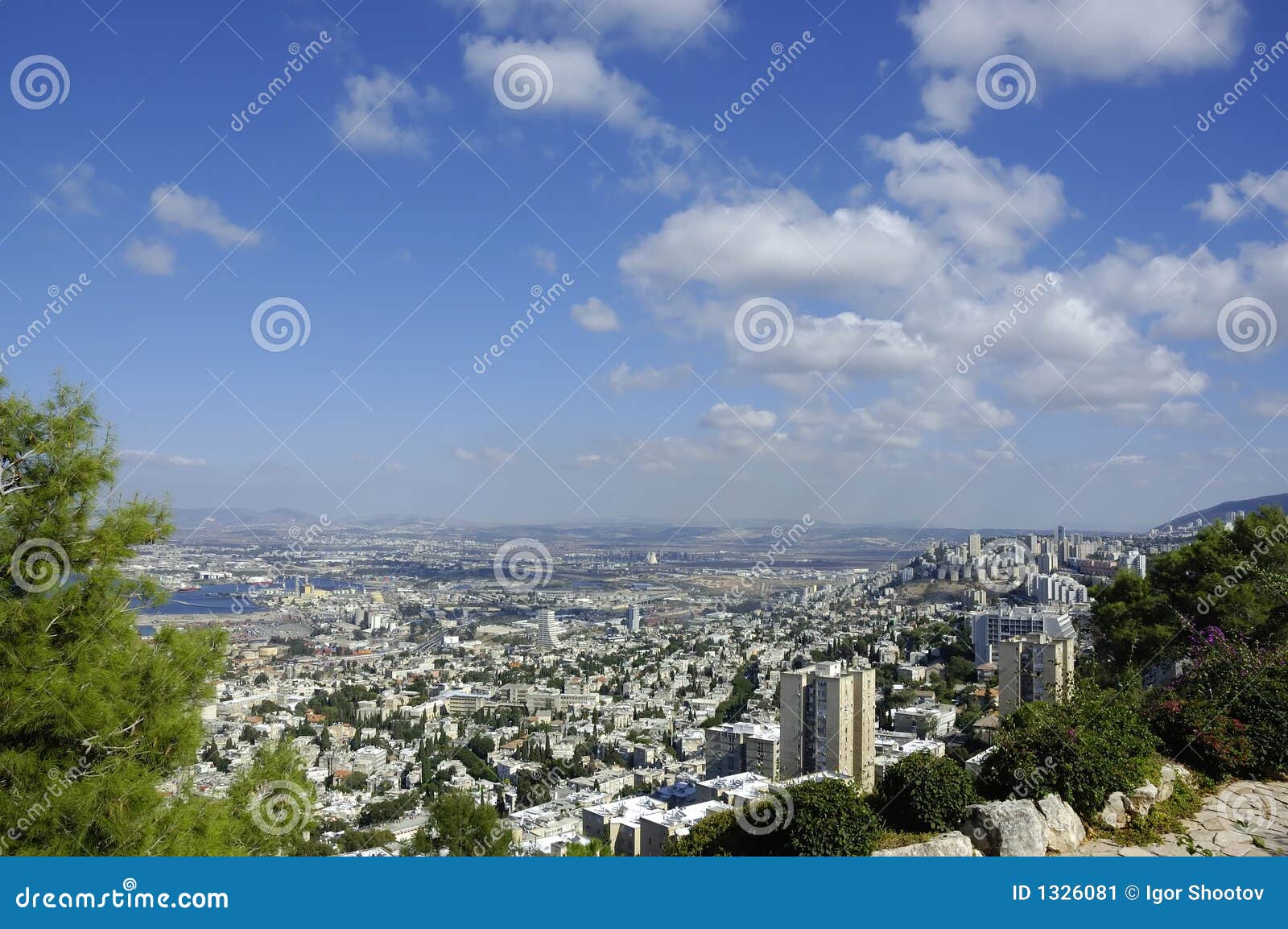 View of Haifa stock image. Image of cloud, daytime, landmark - 1326081