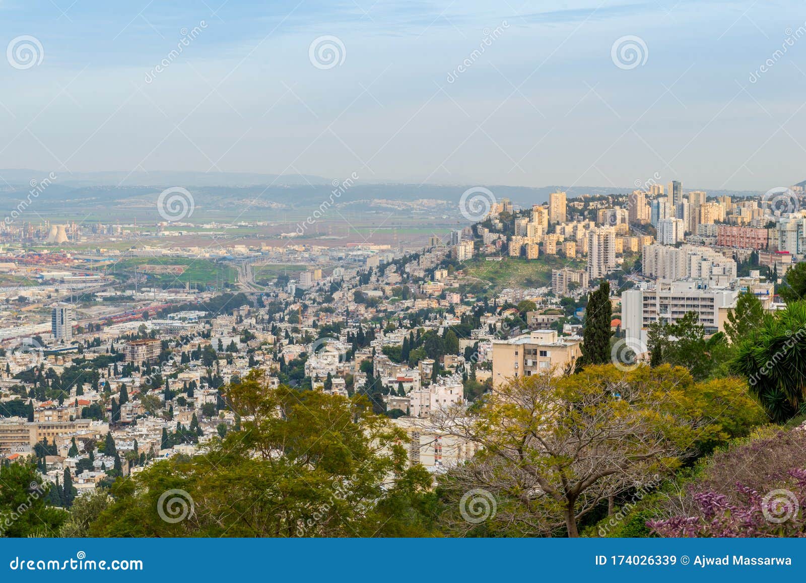 View of Haifa stock image. Image of loading, travel - 174026339